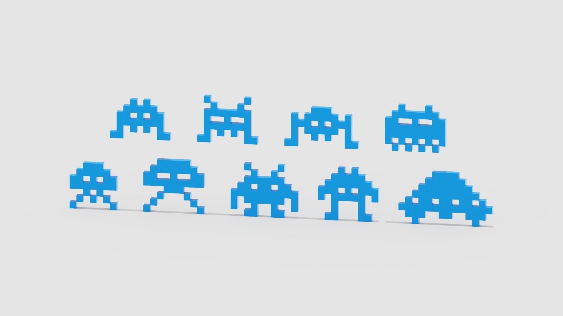 3D model Pixel Game Aliens VR / AR / low-poly | CGTrader