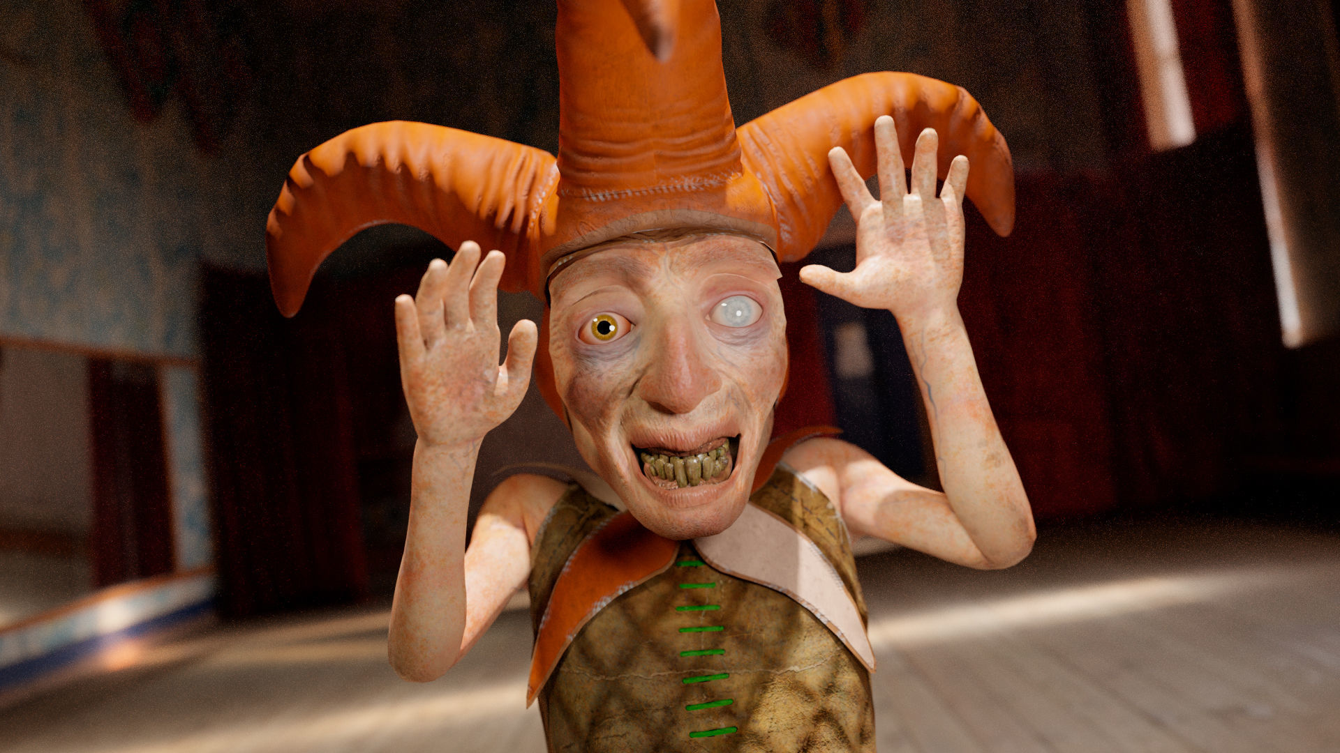 3D model The Ugly Buffoon game character for Horror games VR / AR / low ...