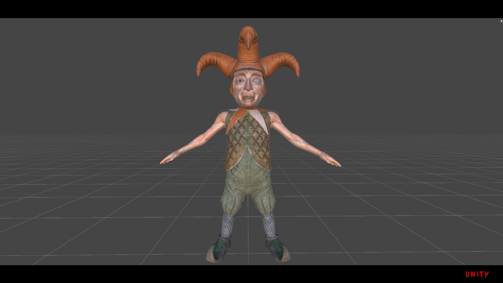 3D model The Ugly Buffoon game character for Horror games VR / AR / low ...