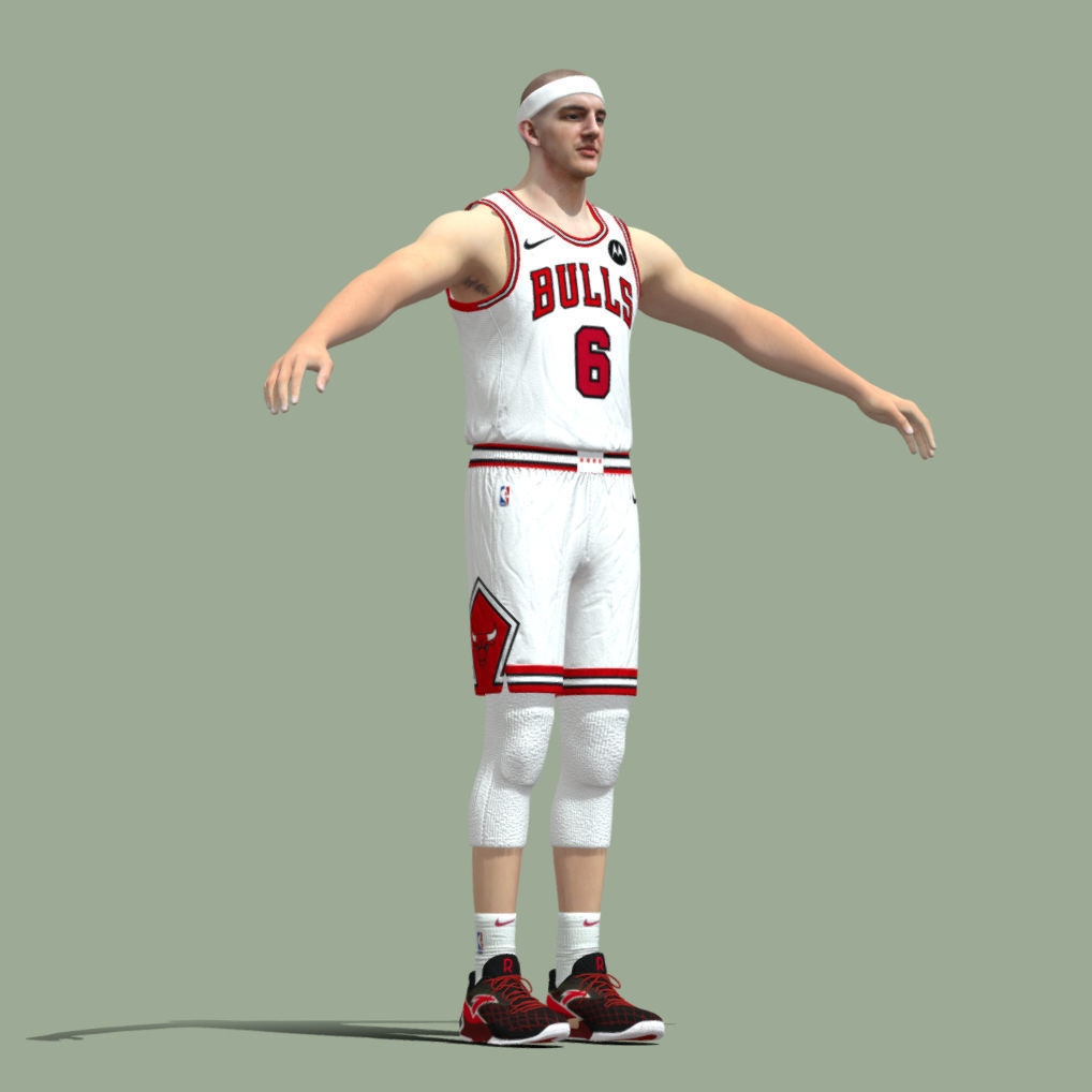 T-Pose rigged Alex Caruso Chicago Bulls 3D model animated rigged | CGTrader