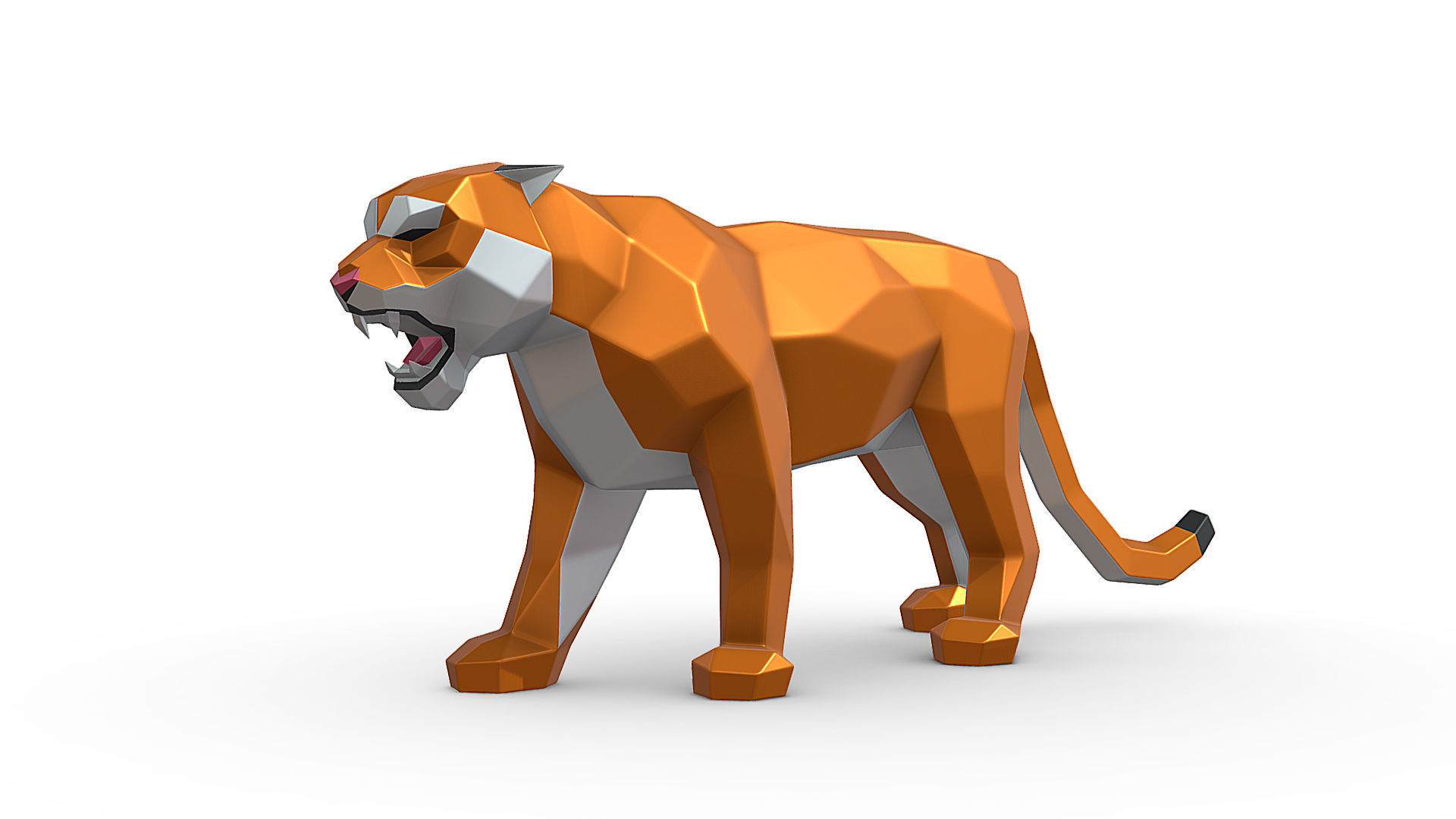 Standing tiger 3D model 3D printable | CGTrader
