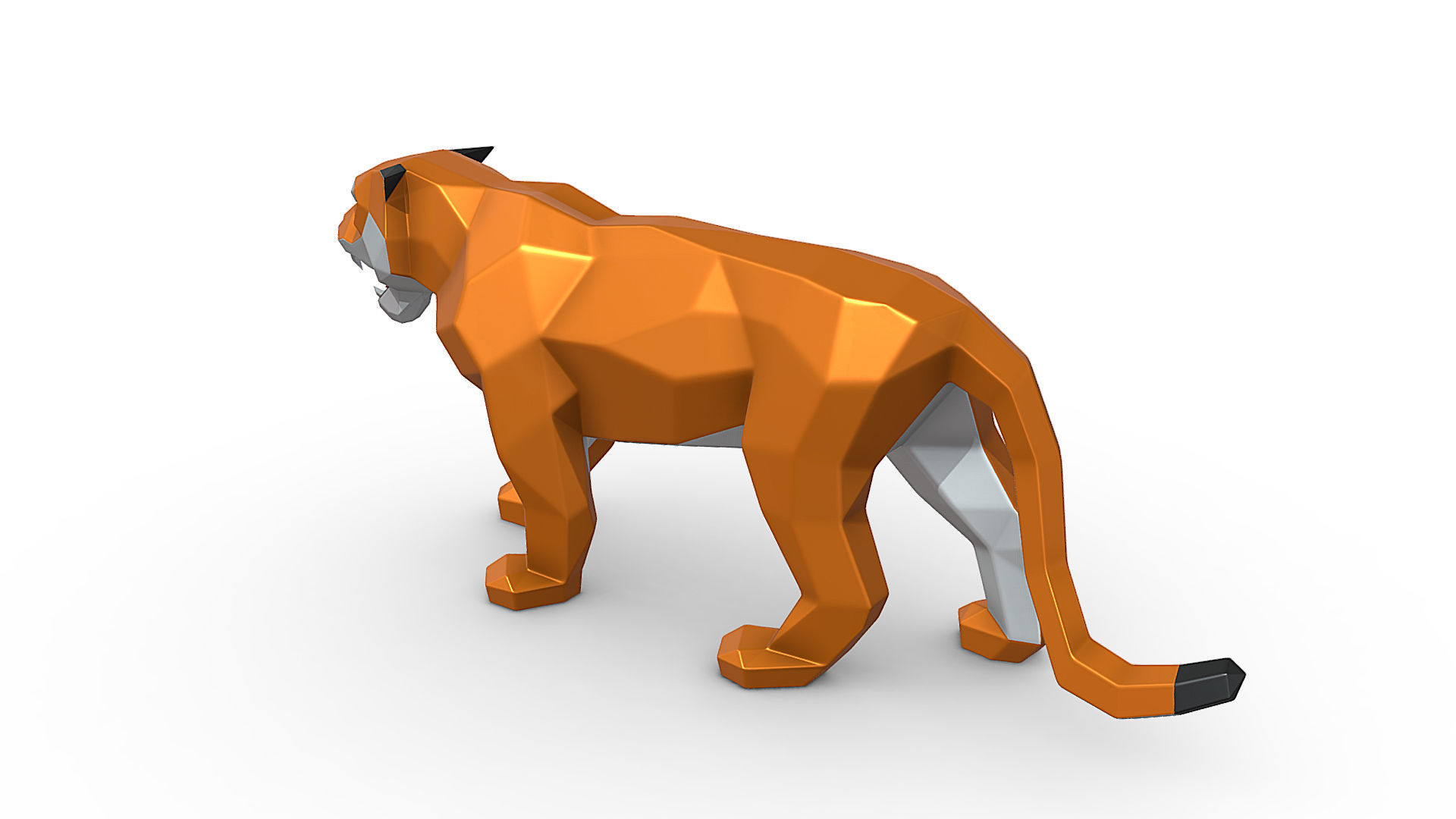 Standing tiger 3D model 3D printable | CGTrader