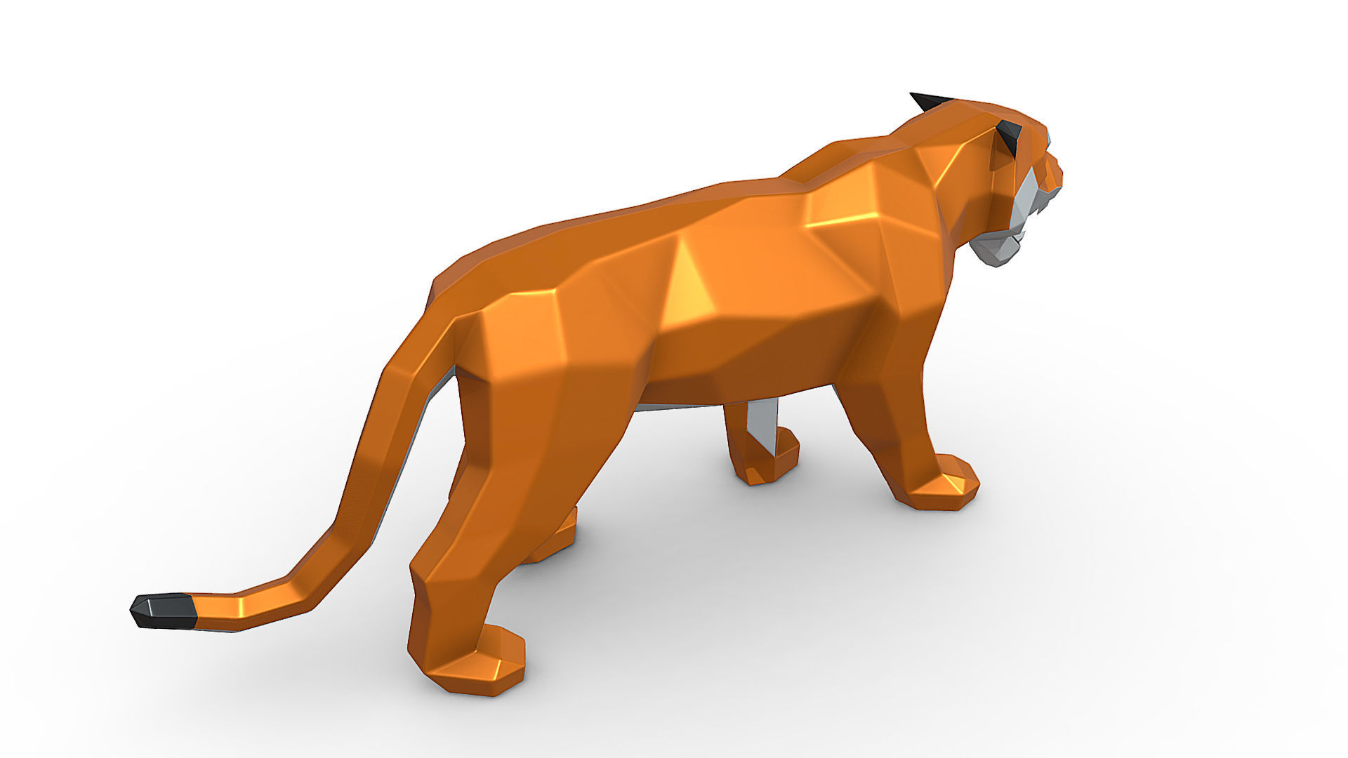 Standing tiger 3D model 3D printable | CGTrader