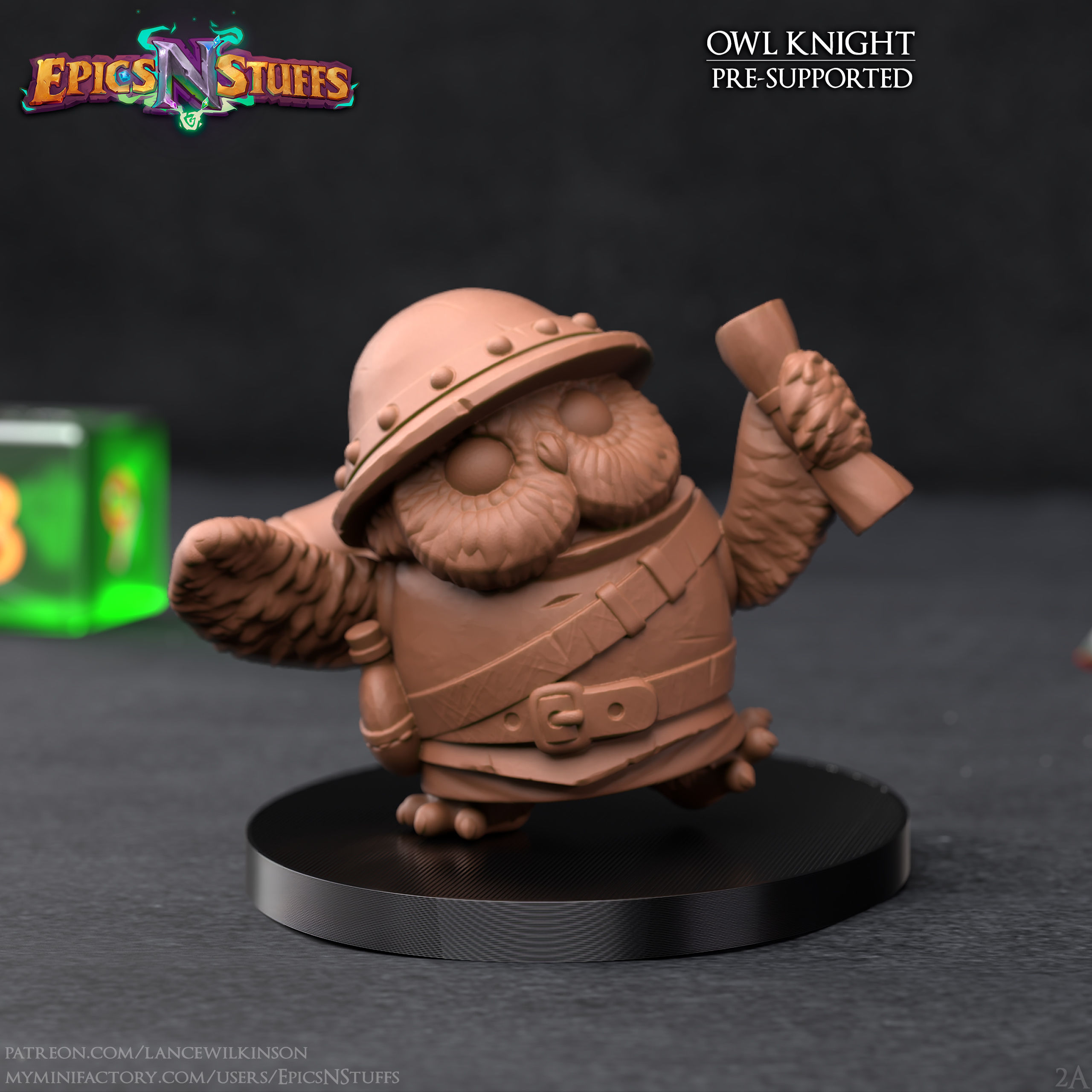 Owlkin Knight 2A Miniature - Pre-Supported free 3D model 3D printable ...