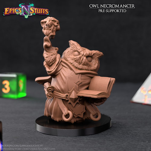 Owlkin Necromancer 1A Miniature - Pre-Supported 3D model 3D printable ...