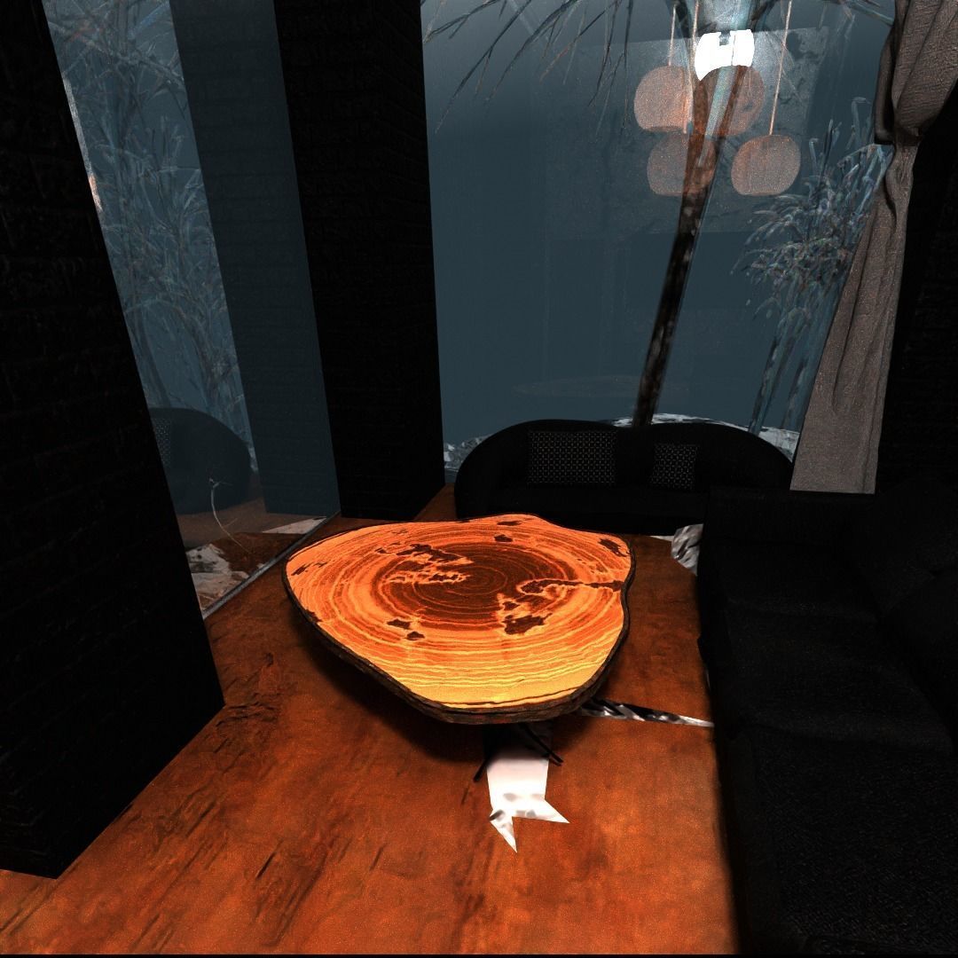 3D model Tree Trunk Table with Procedural Texture VR / AR / low-poly ...