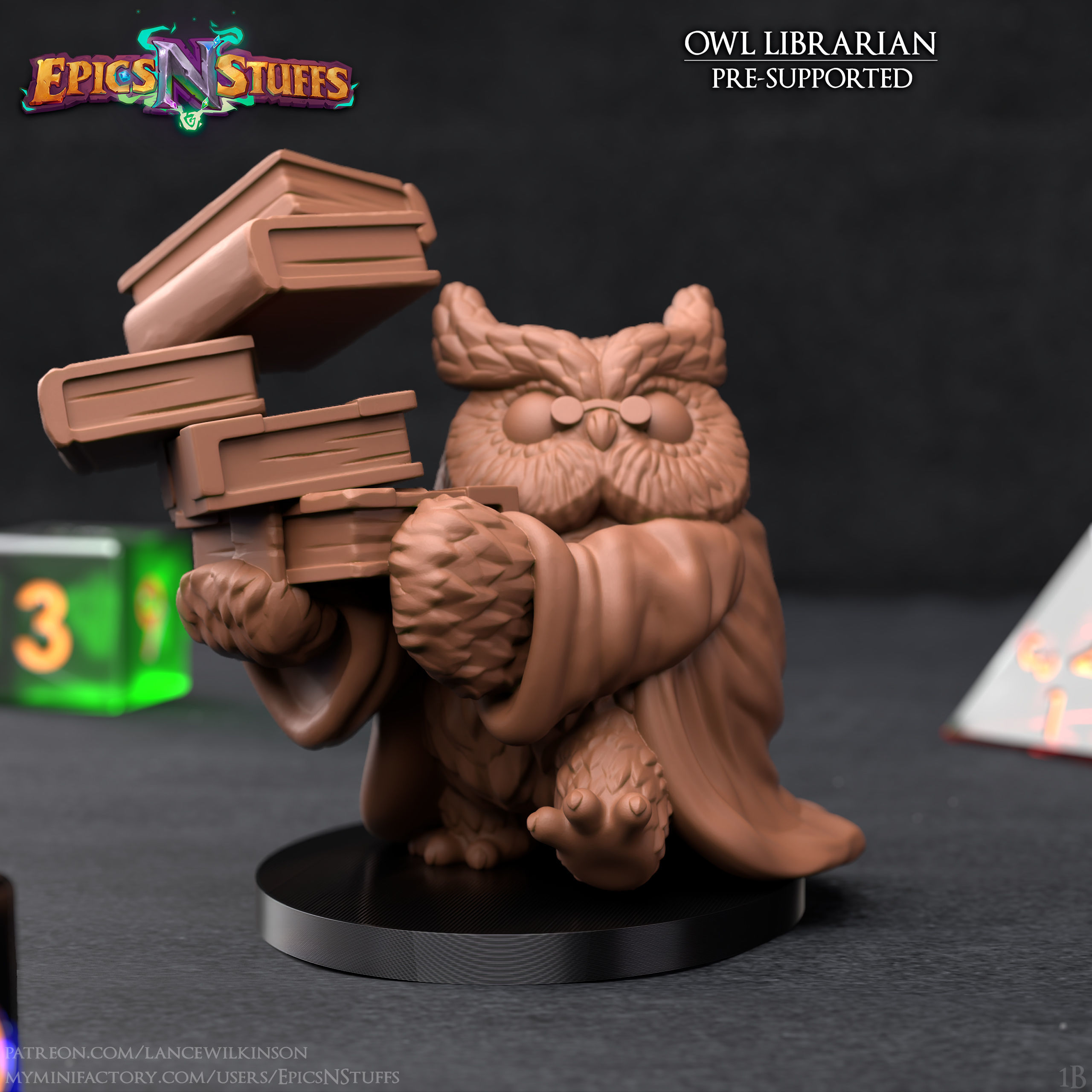 Owlkin Librarian Miniature - Pre-Supported 3D model 3D printable | CGTrader