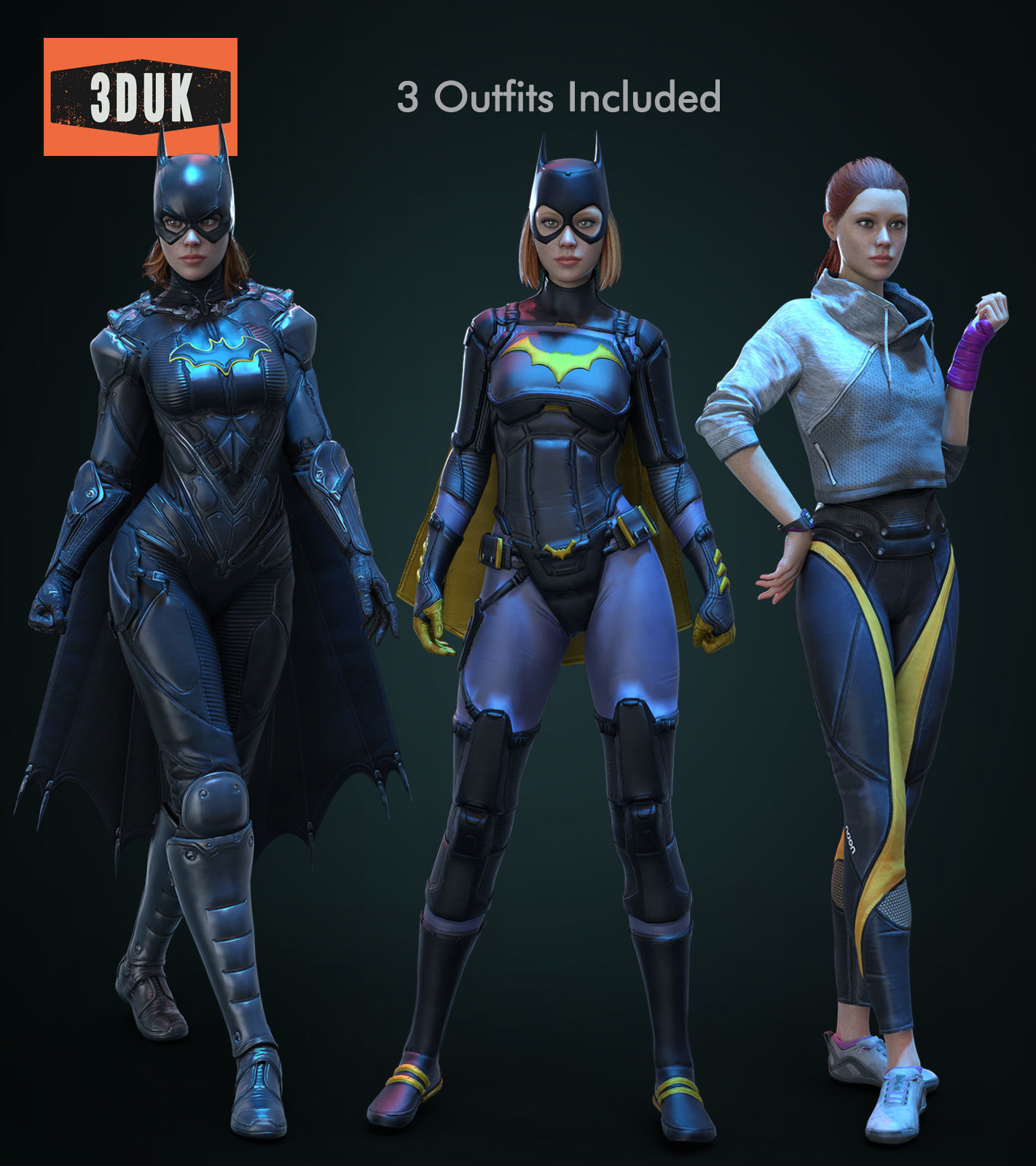 Batgirl Gotham Knights For G8F - PACK 2 For Genesis 8 Female 3D model ...