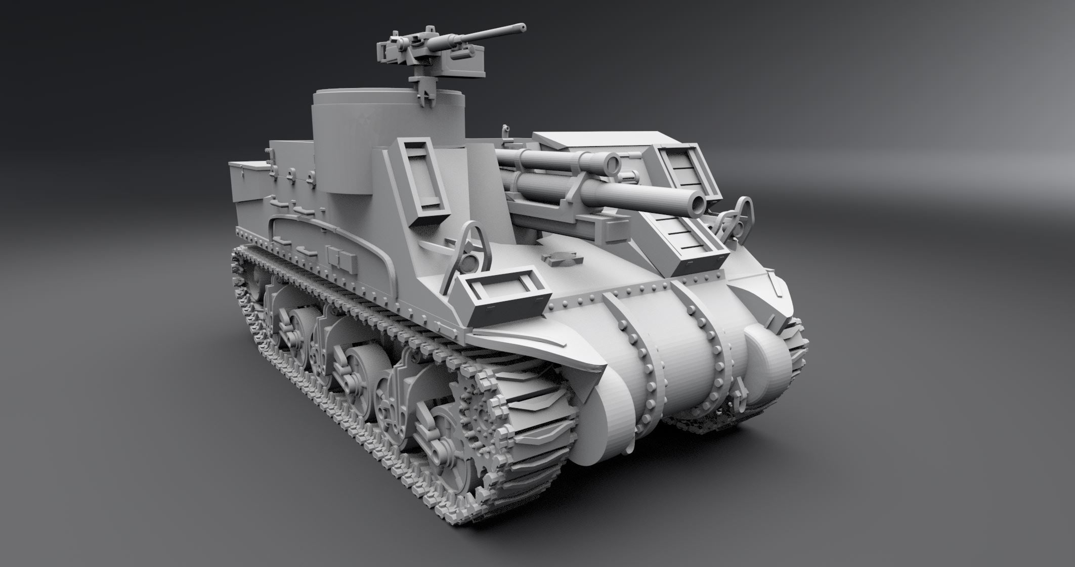 M7 Priest Scale model 3D model 3D printable | CGTrader