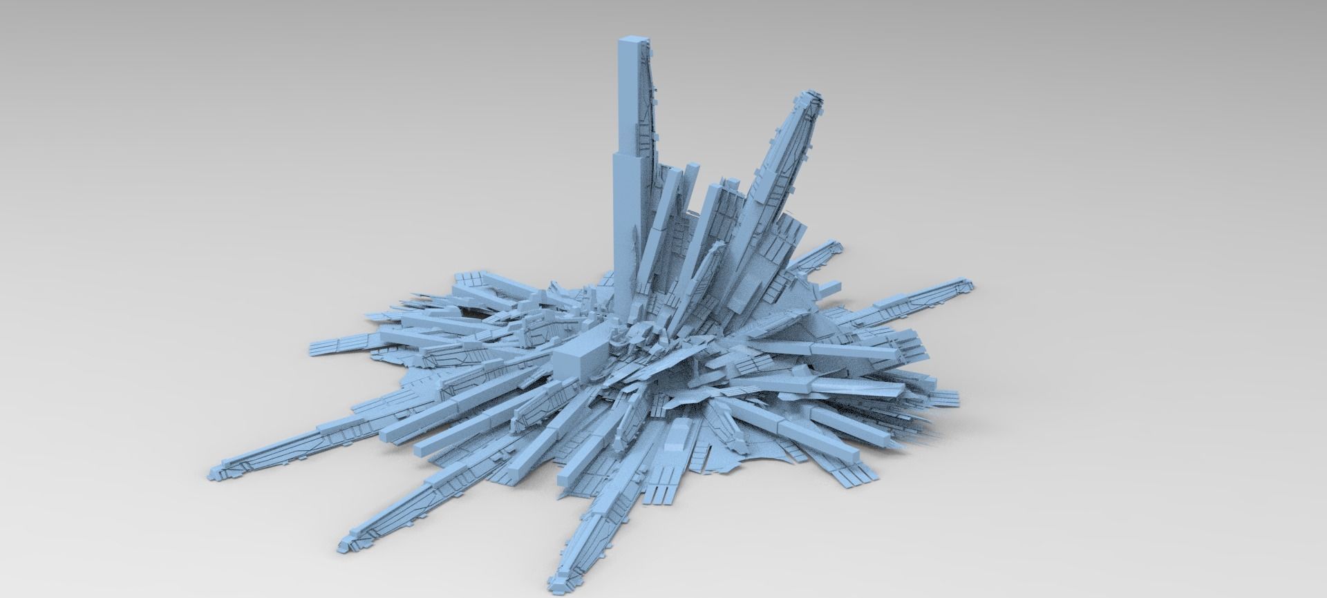 Sci fi Scorpion Claw tri pillars 3D model | CGTrader