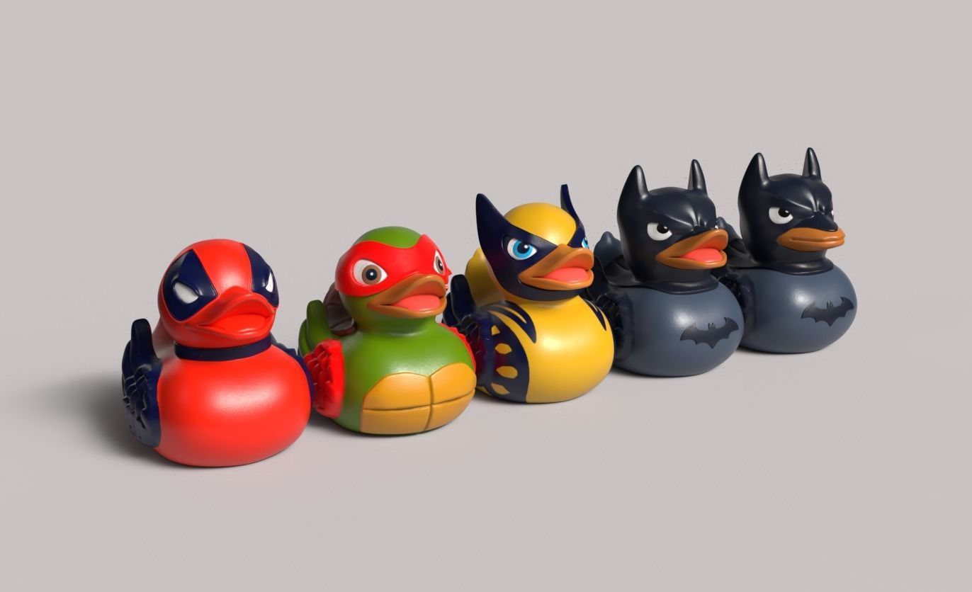 Ducks Deadpool Ninja turtle wolverine and batman stl 3D model 3D ...