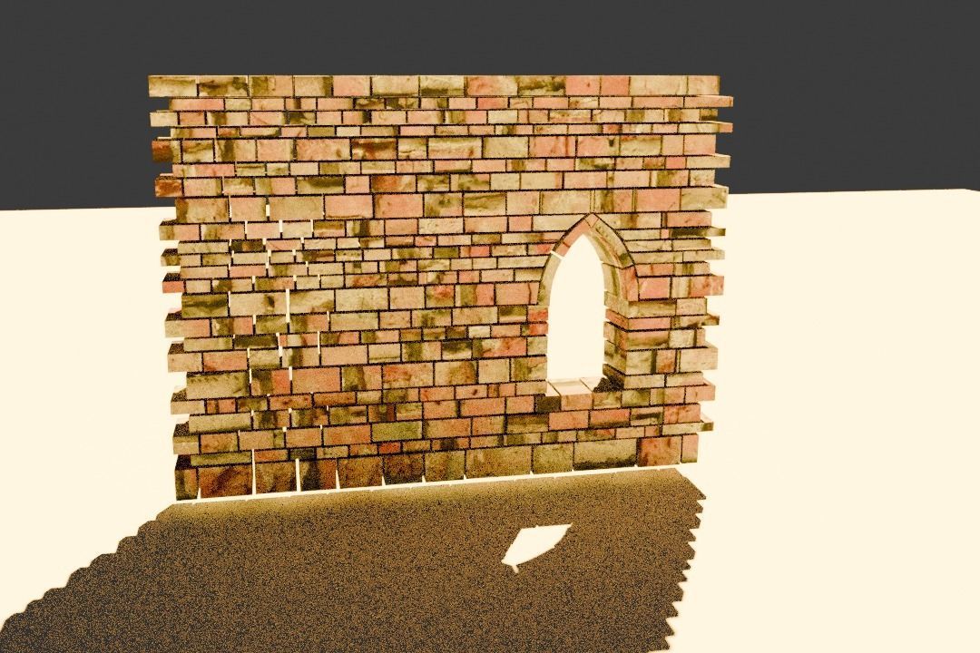 3D model Brick wall and Sandy Ground VR / AR / low-poly | CGTrader