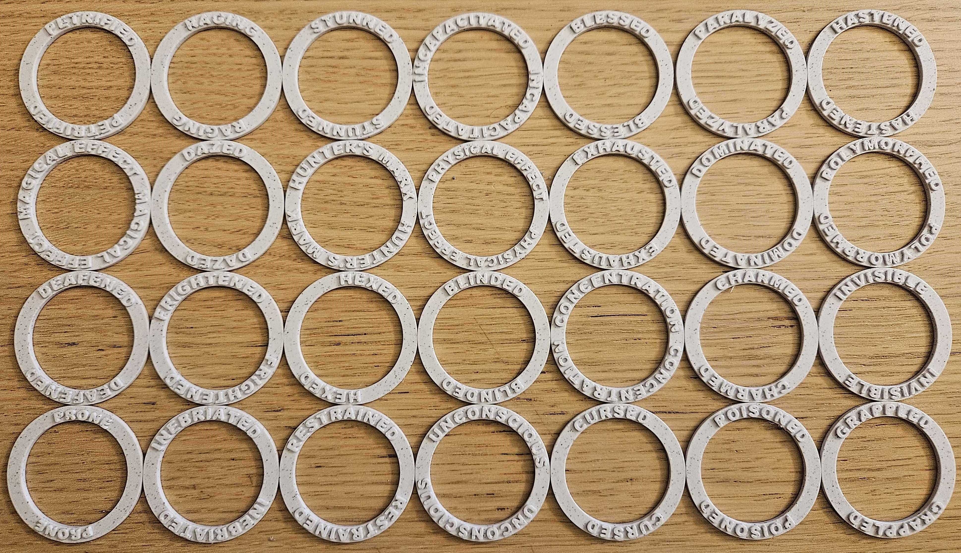 Dungeons and Dragons DnD Condition Rings Set of 28 3D model 3D ...
