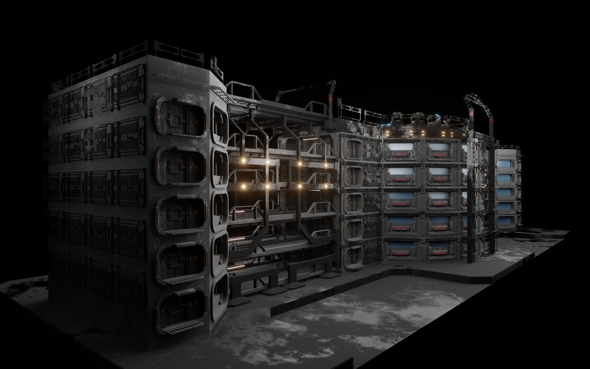 Base of operations computer center building 3d model 3D model | CGTrader