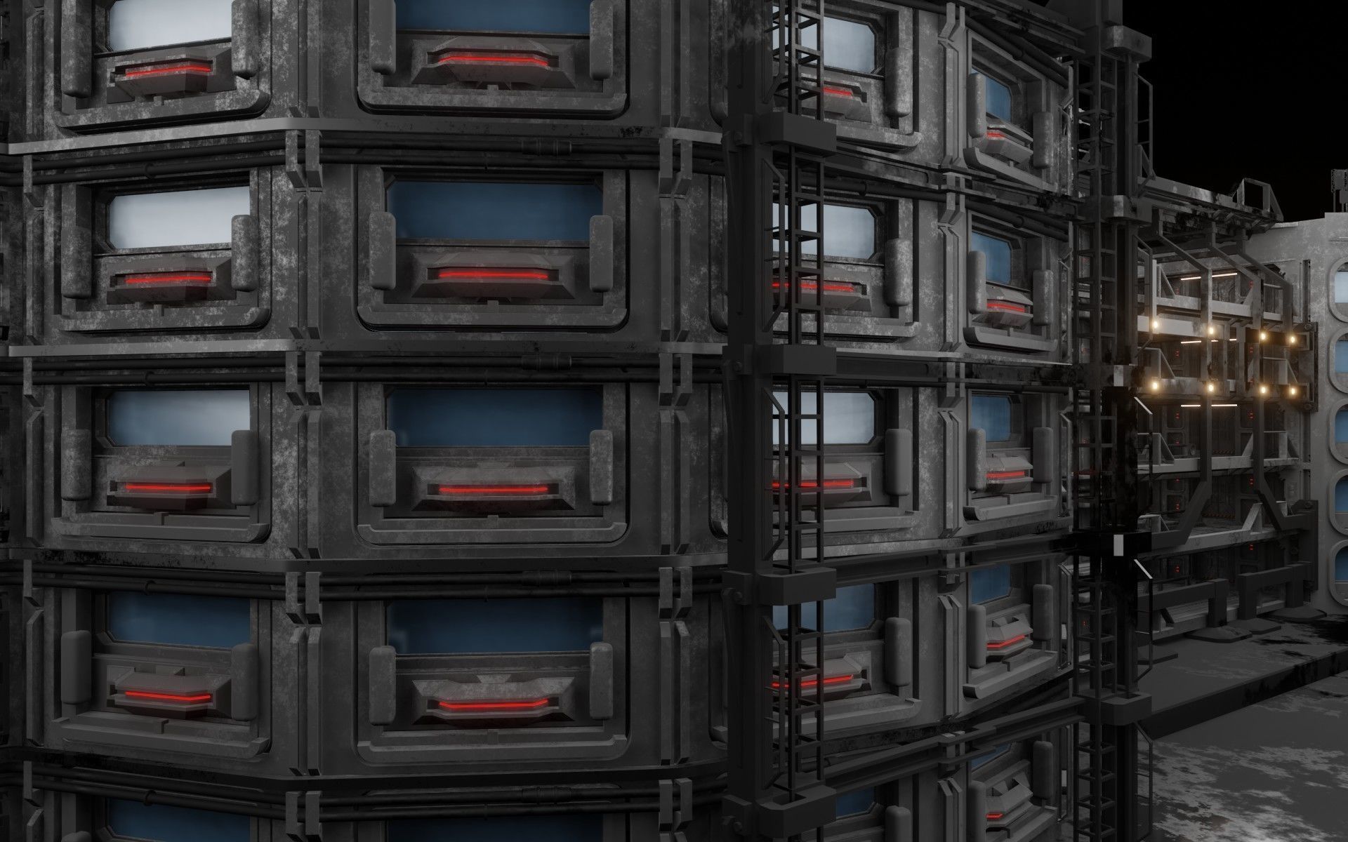 Base of operations computer center building 3d model 3D model | CGTrader