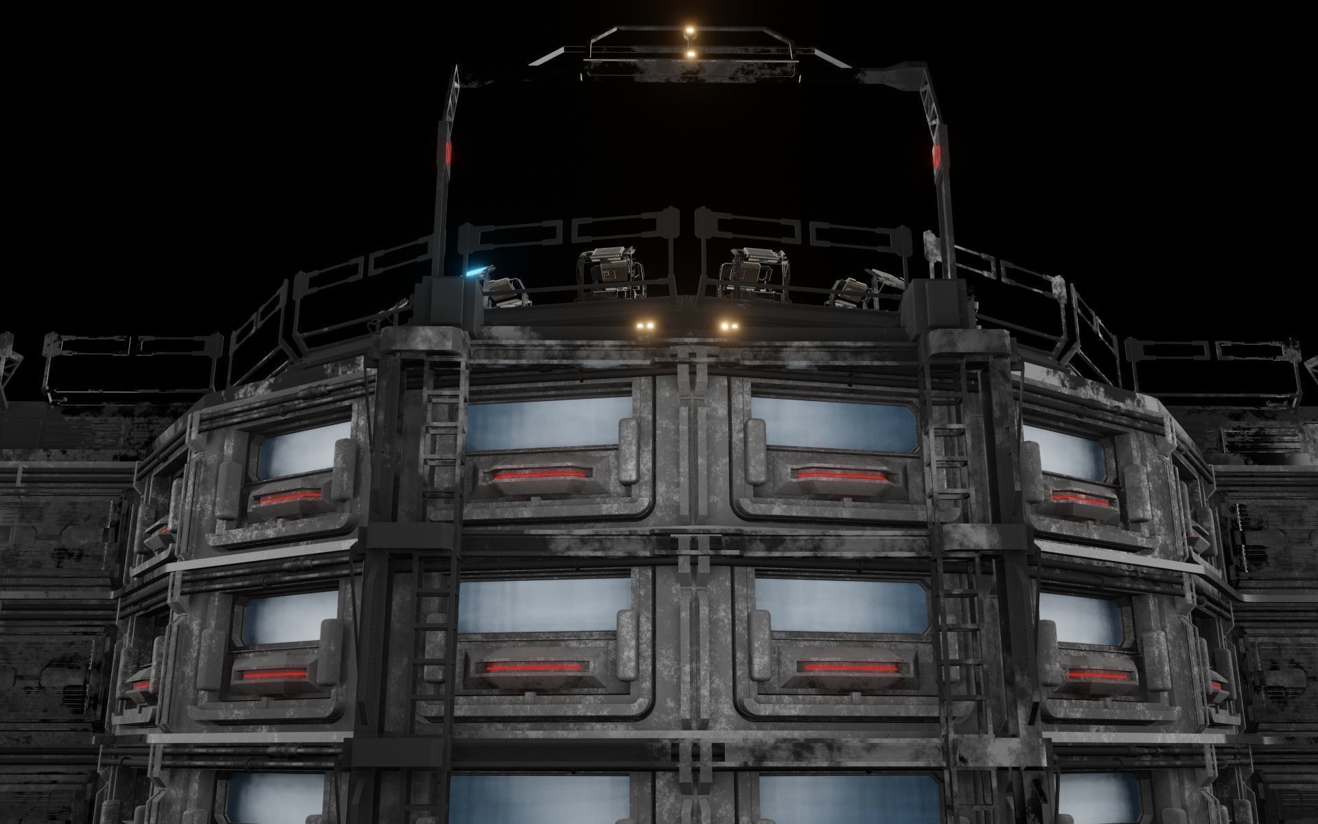 Base of operations computer center building 3d model 3D model | CGTrader