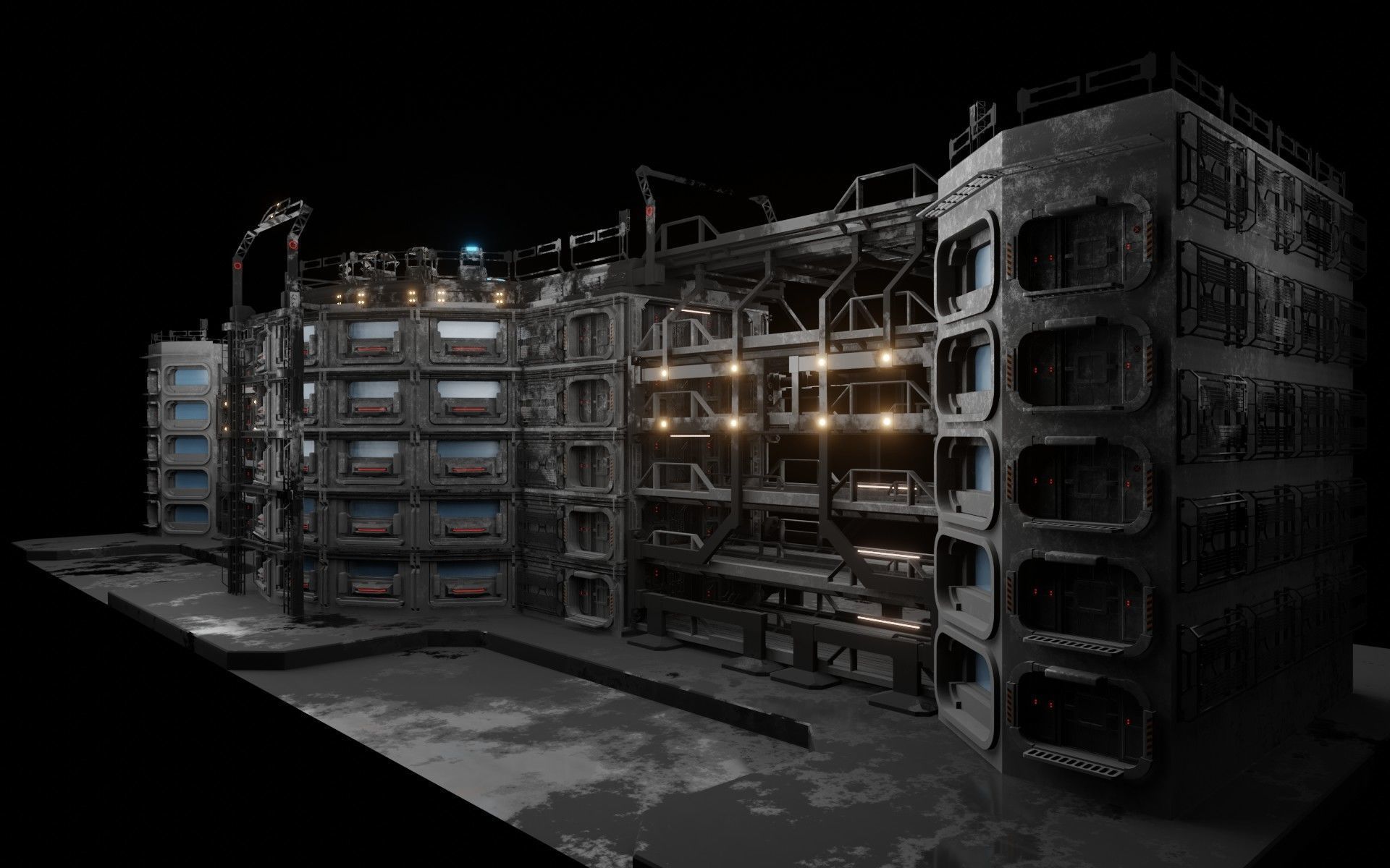 Base of operations computer center building 3d model 3D model | CGTrader