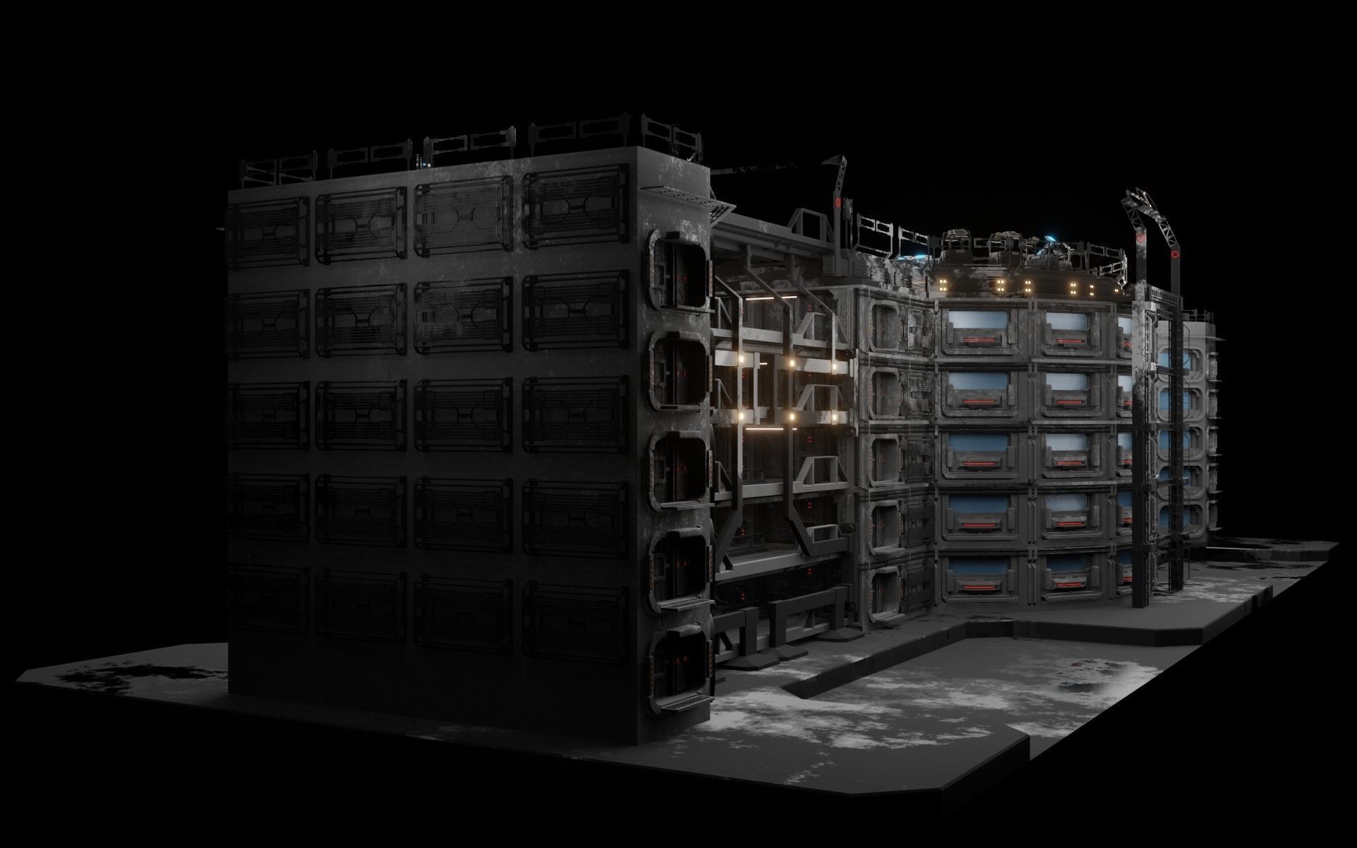 Base of operations computer center building 3d model 3D model | CGTrader