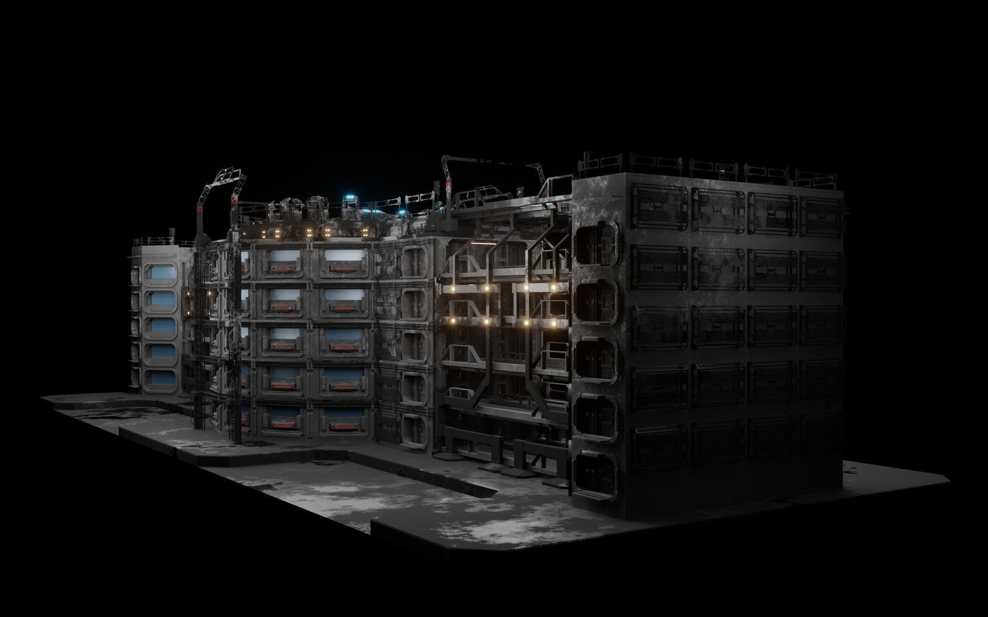 Base of operations computer center building 3d model 3D model | CGTrader