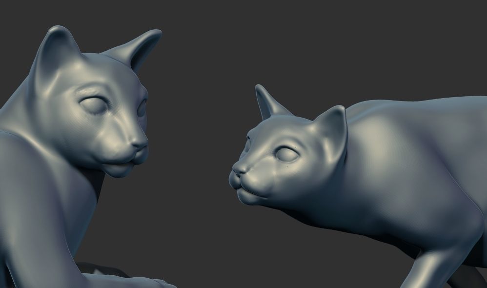 Cats Figurines statue sculpture 3D Print Model 3D model 3D printable ...