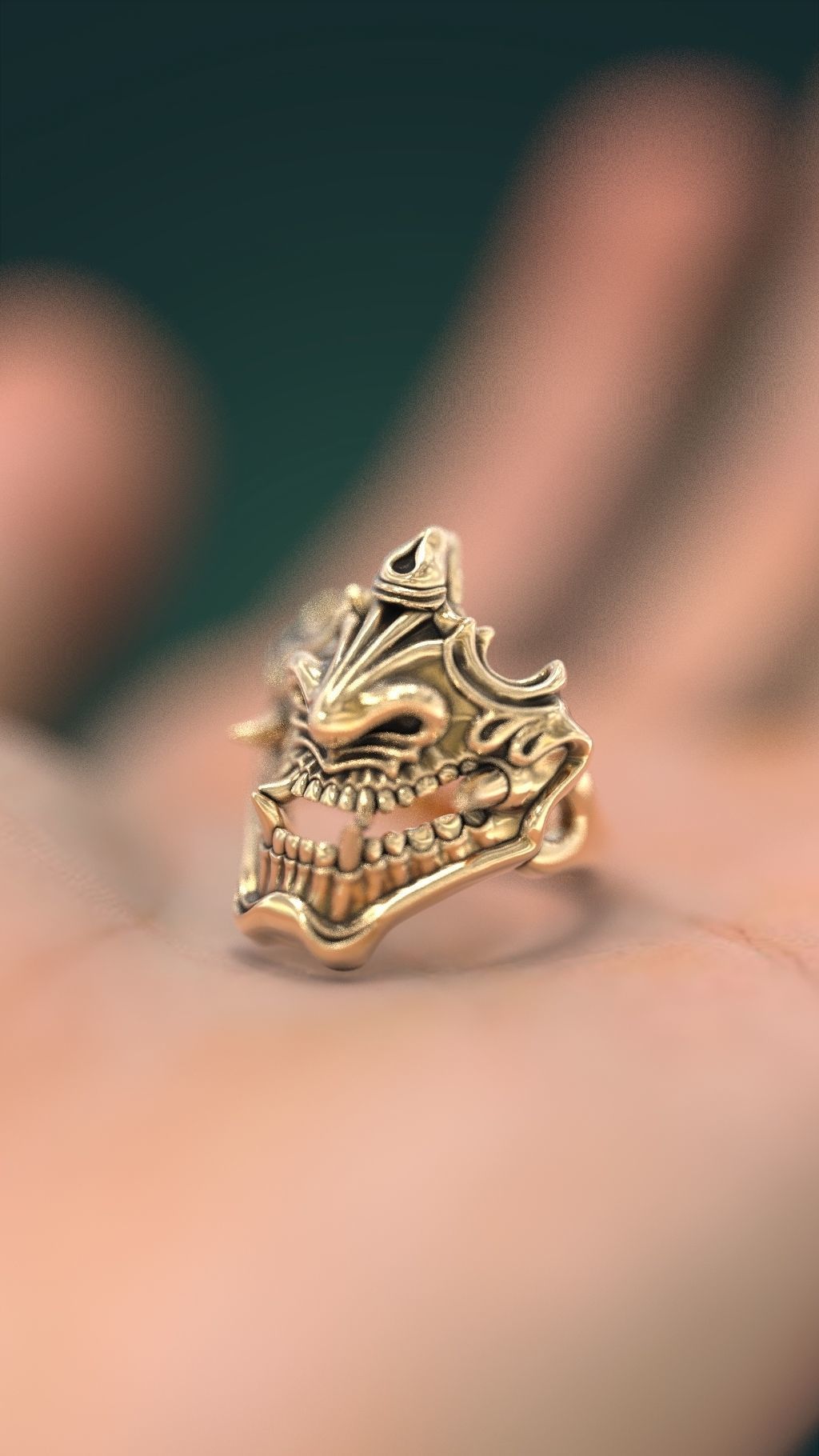 Hannya Oni mask ring 3D model 3D printable | CGTrader