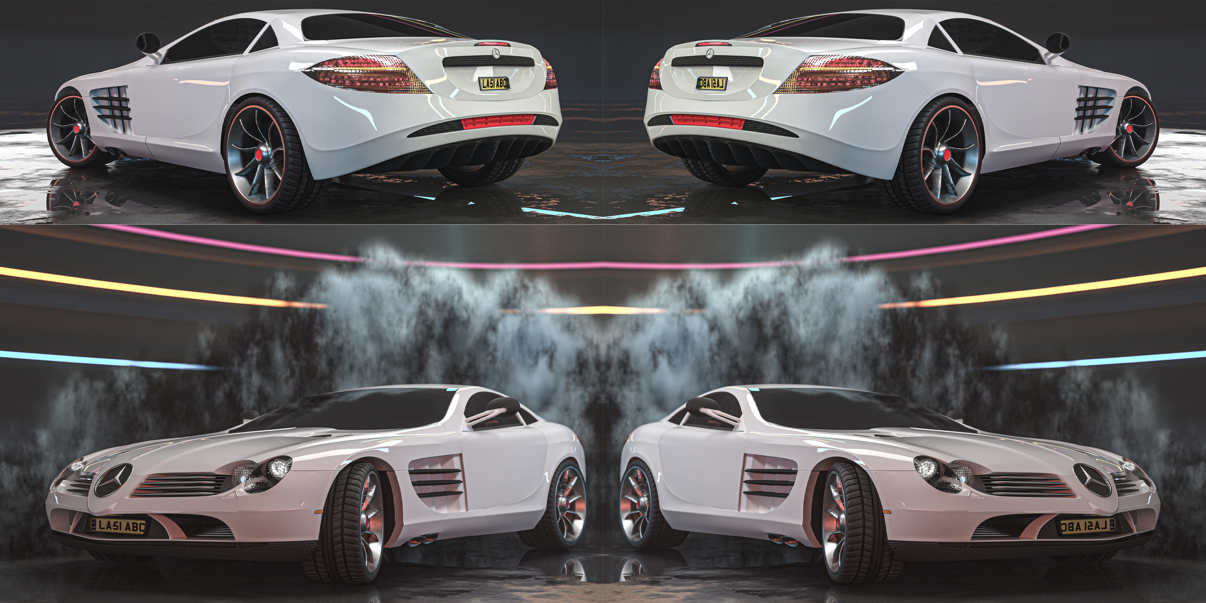 3D model Mercedes Benz SLR With Physics Simulation VR / AR / low-poly ...