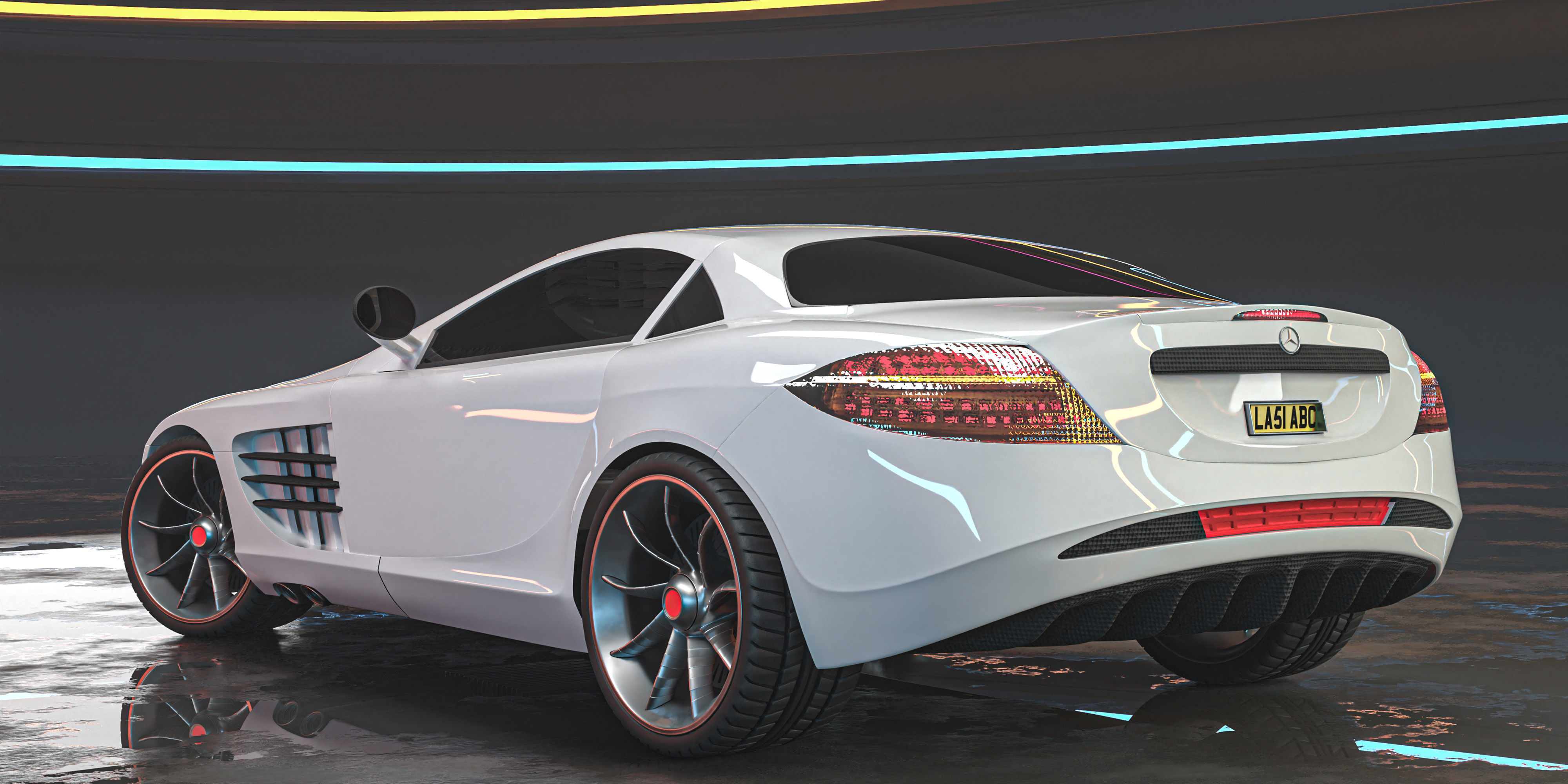 3D model Mercedes Benz SLR With Physics Simulation VR / AR / low-poly ...