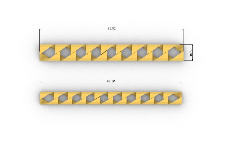 Hammered Chain 3D model 3D printable | CGTrader