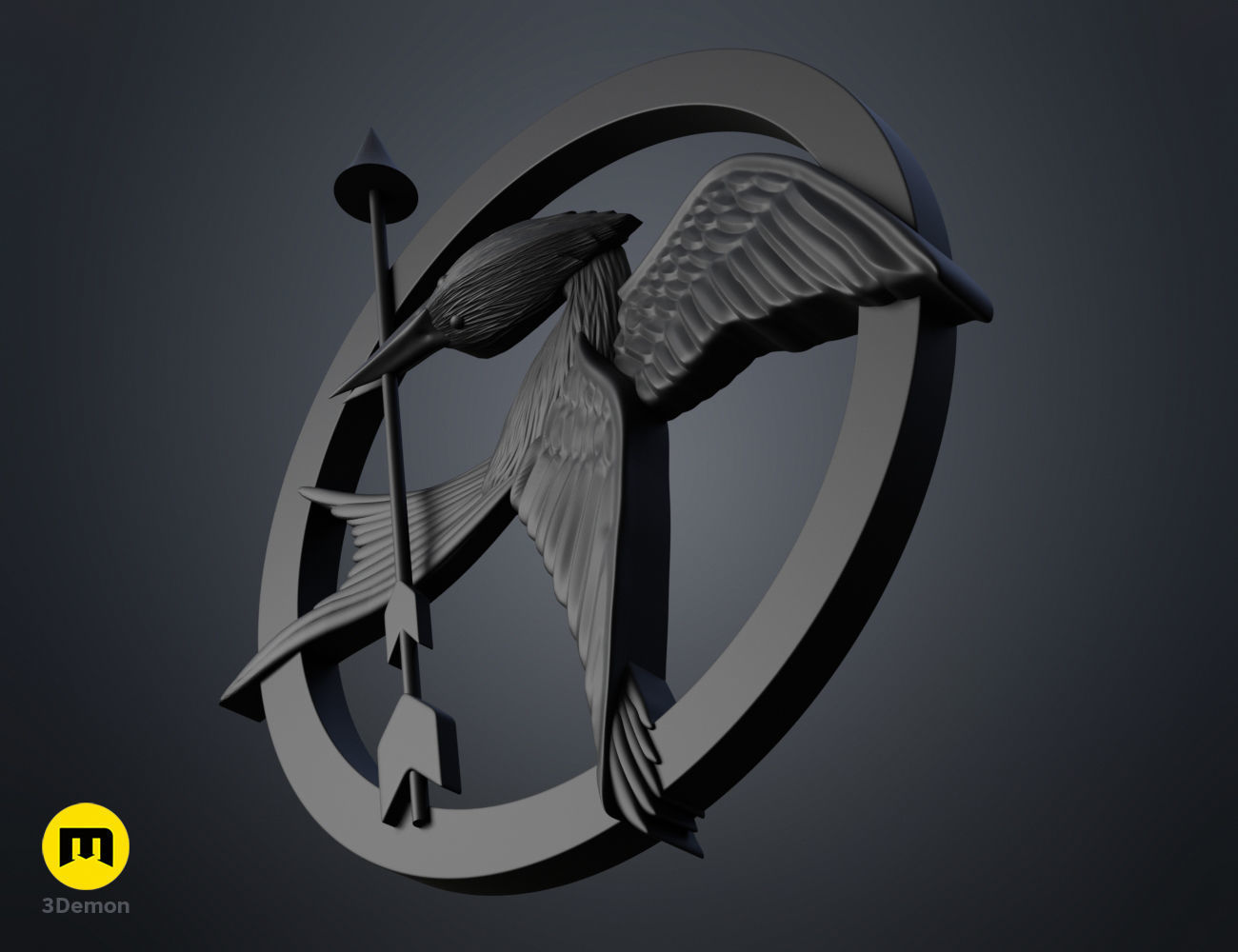 Mockingjay Pin Hunger Games free 3D model 3D printable | CGTrader