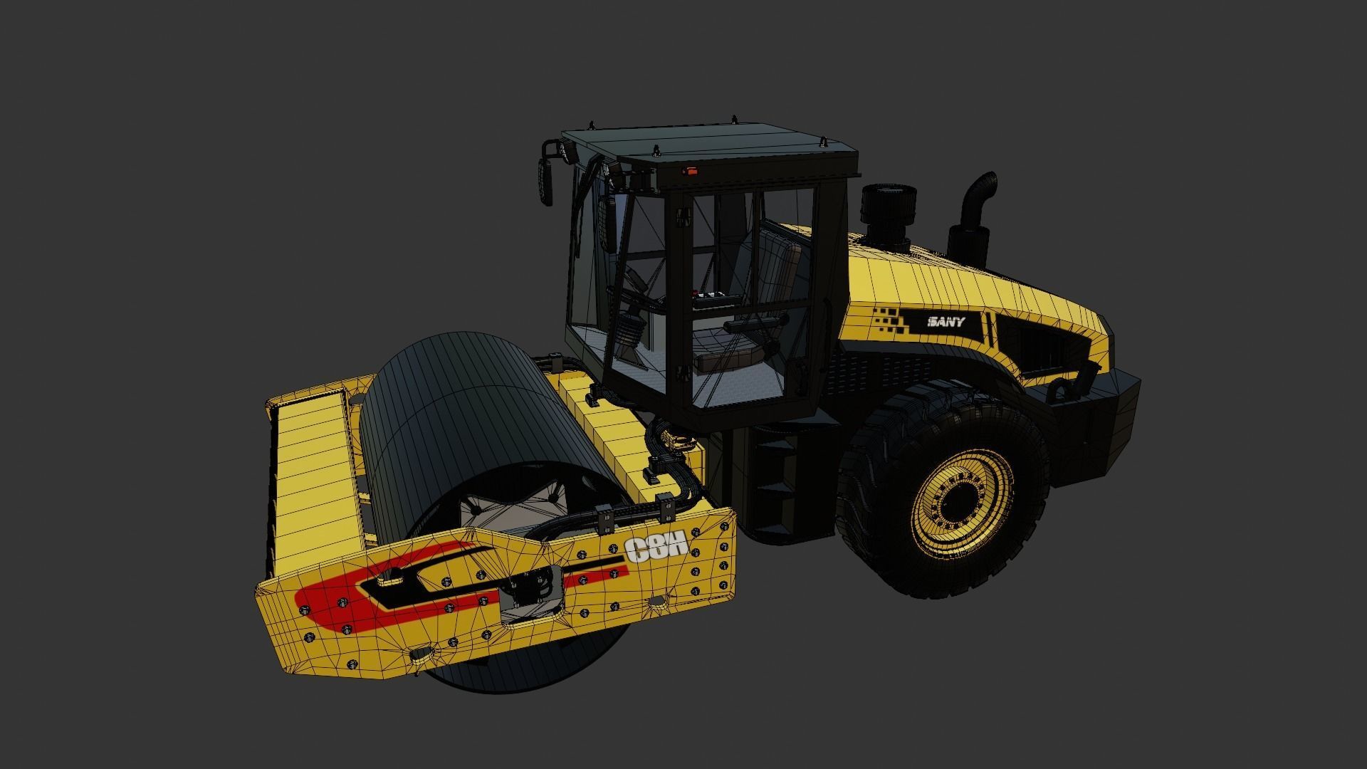 Sany SSR220C-8H Single Drum Roller 3D model | CGTrader