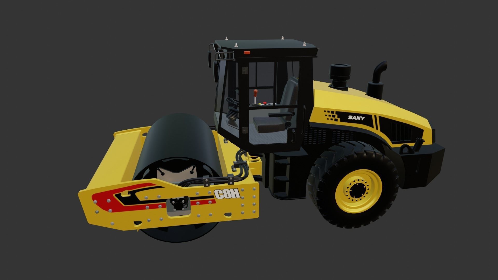 Sany SSR220C-8H Single Drum Roller 3D model | CGTrader