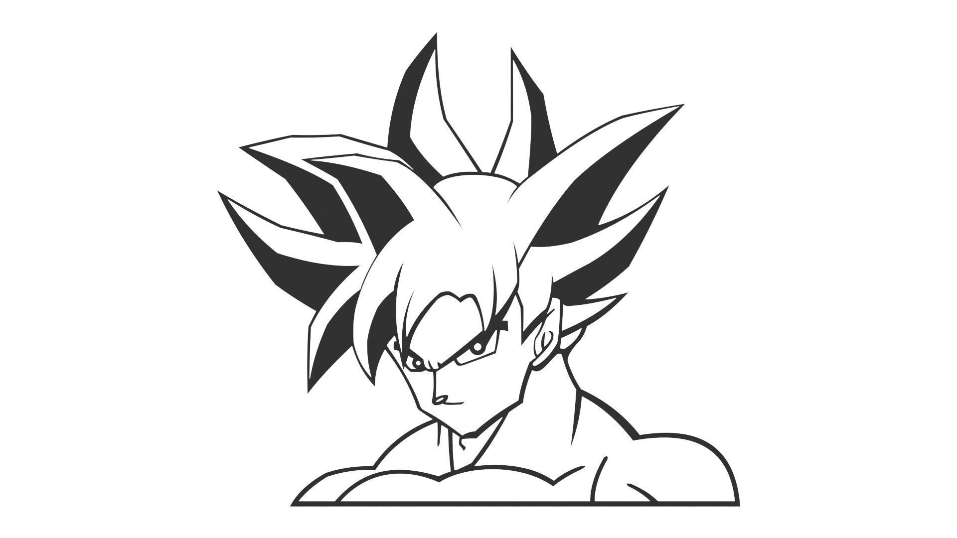Son Goku Line Art 3D model 3D printable | CGTrader