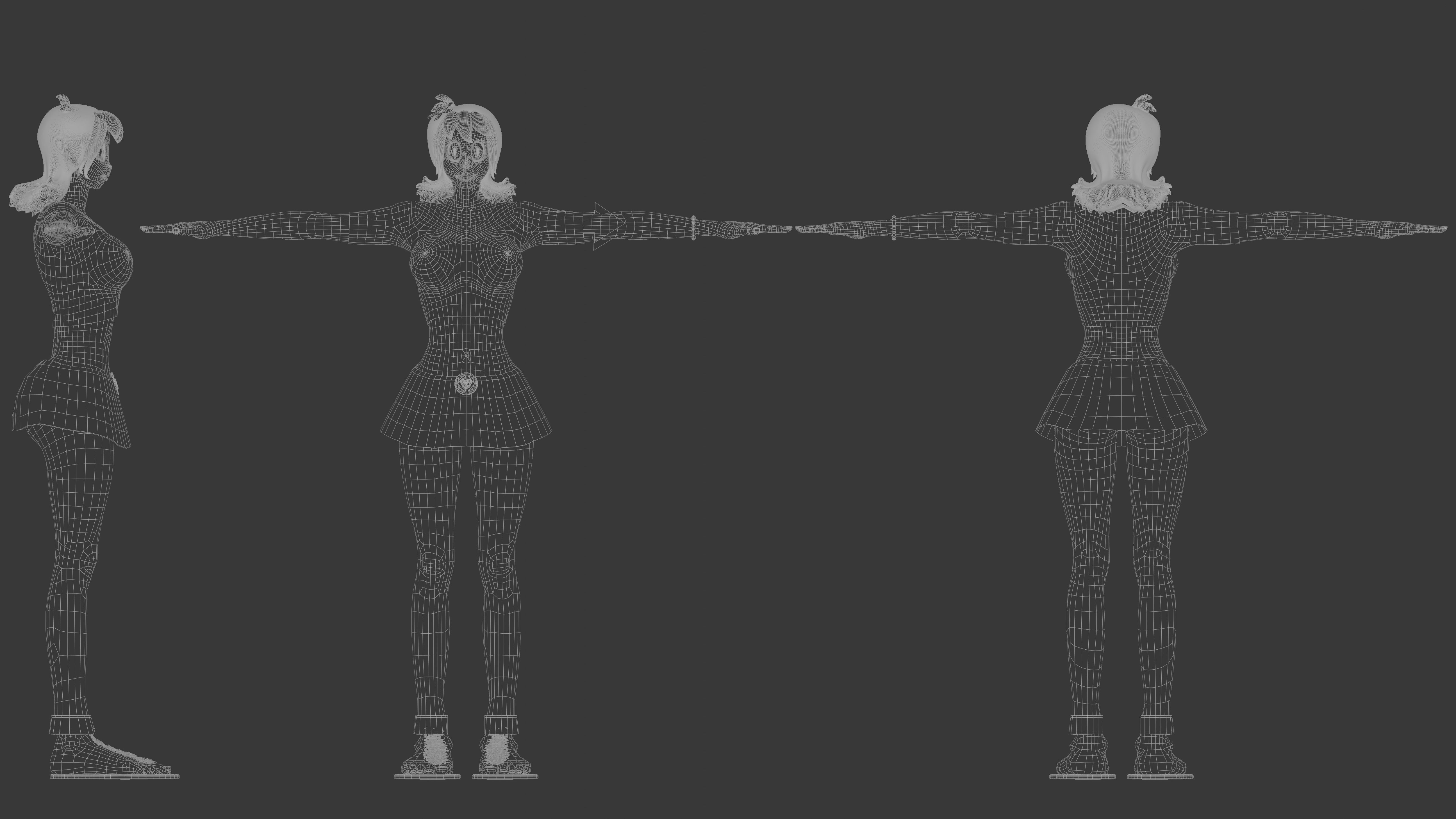 3D model LONG FEET GIRL CARTOON CHARACTER VR / AR / low-poly | CGTrader