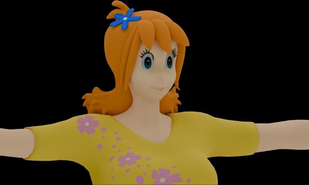 3D model LONG FEET GIRL CARTOON CHARACTER VR / AR / low-poly | CGTrader