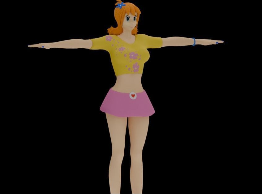 3D model LONG FEET GIRL CARTOON CHARACTER VR / AR / low-poly | CGTrader