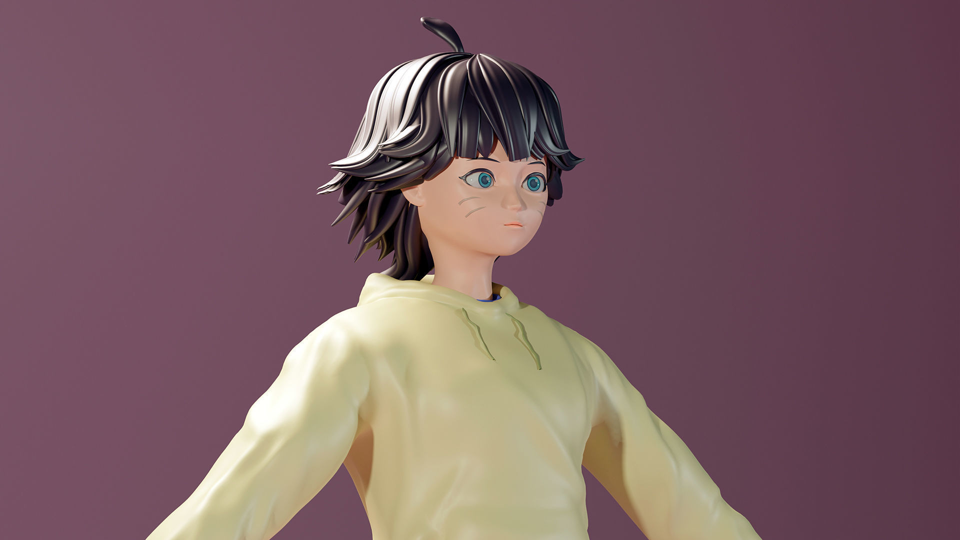 Uzumaki Himawari Rigged Model 3d Model Rigged Cgtrader