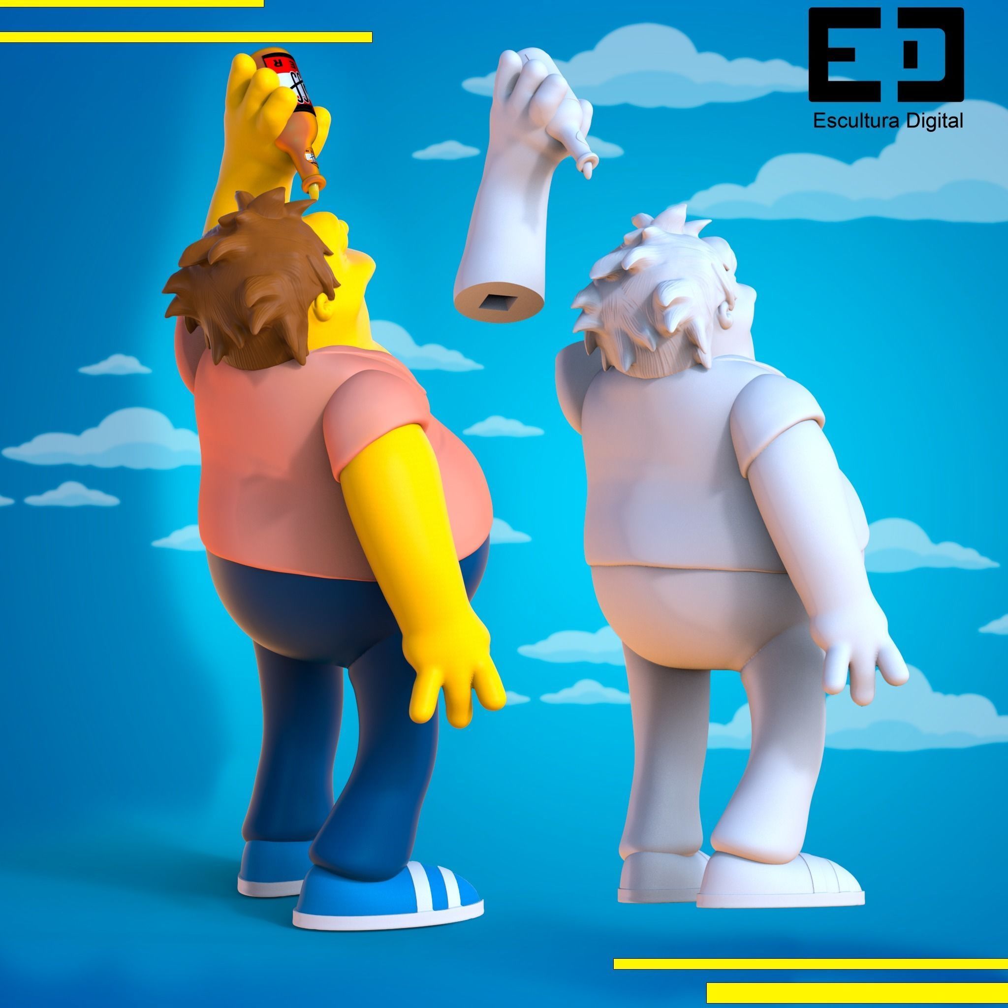 Barney Gumble - The Simpsons 3D model 3D printable | CGTrader