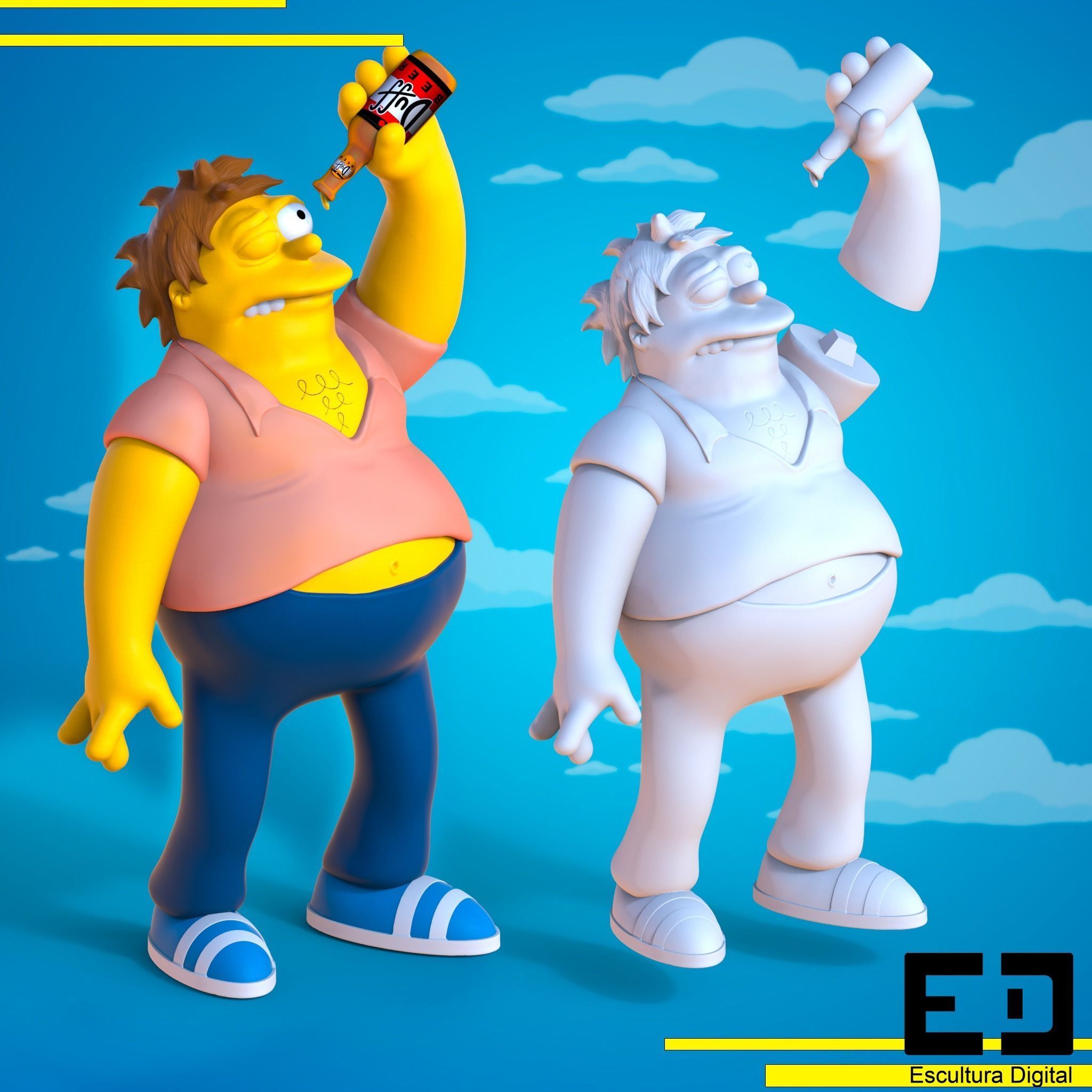 Barney Gumble - The Simpsons 3D model 3D printable | CGTrader