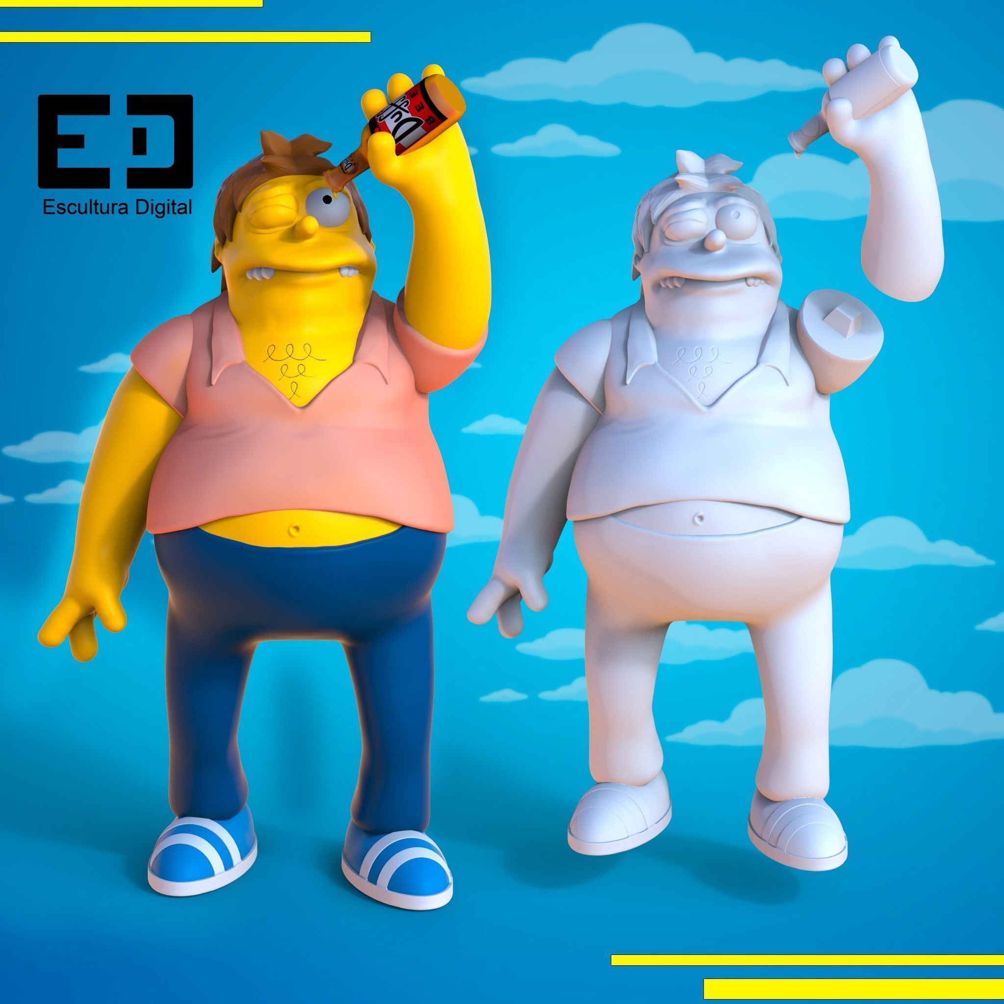 Barney Gumble - The Simpsons 3D model 3D printable | CGTrader