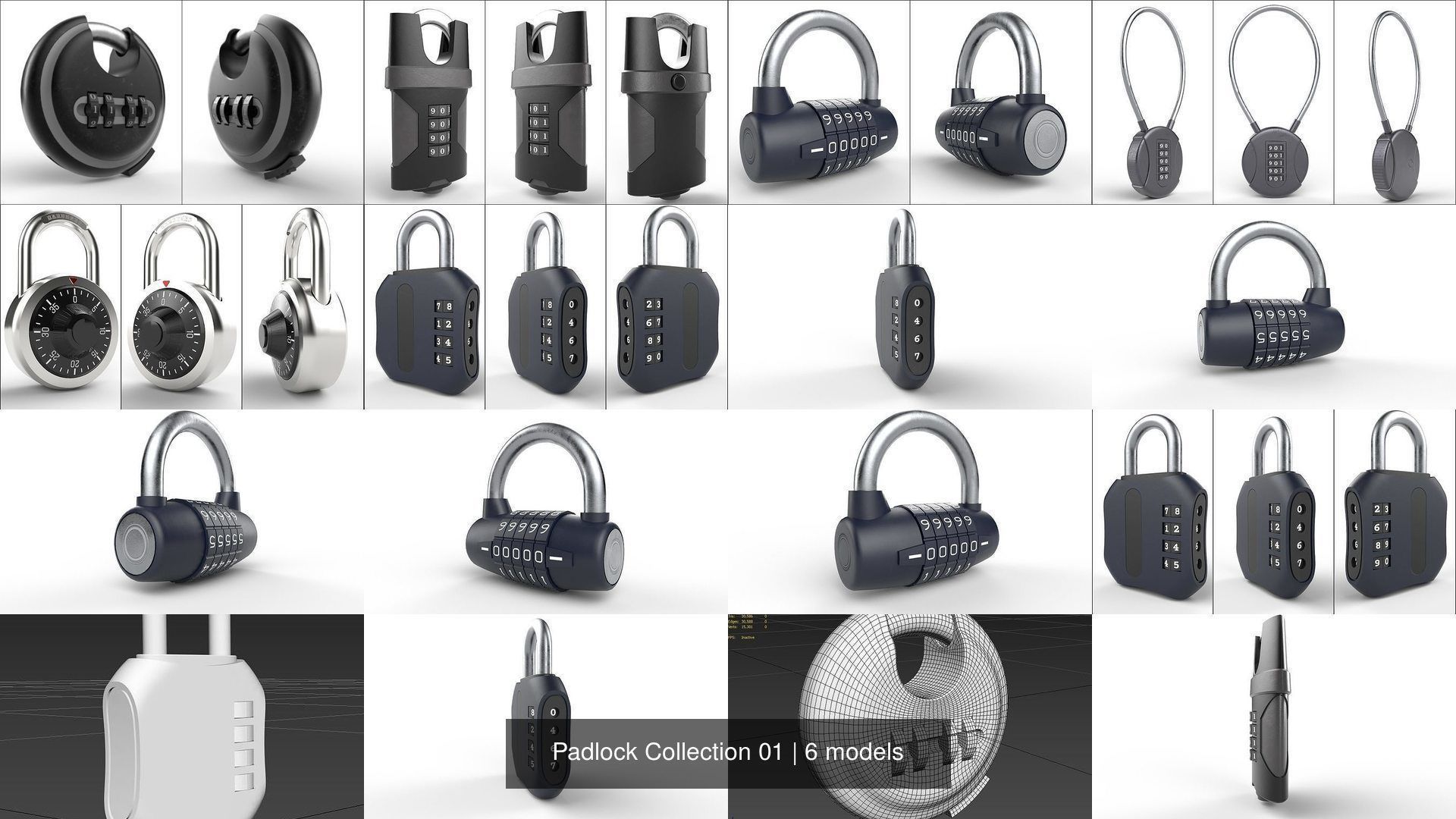 Padlock Collection 01 VR / AR / low-poly | CGTrader