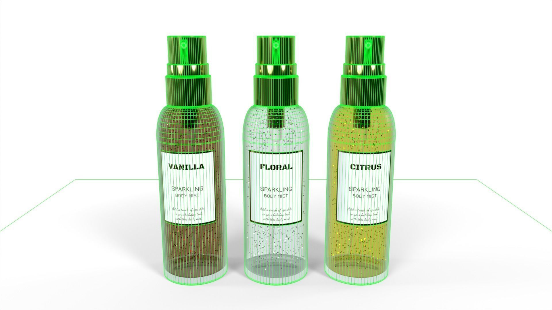 Sparkling Body Mist Set 3D model | CGTrader