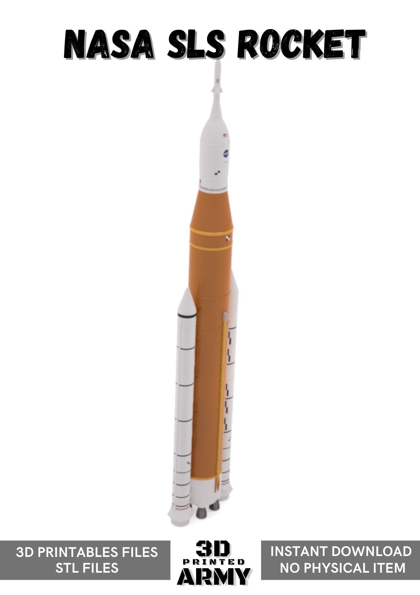 NASA SLS - STL files of the 3D printed rocket 3D model 3D printable ...