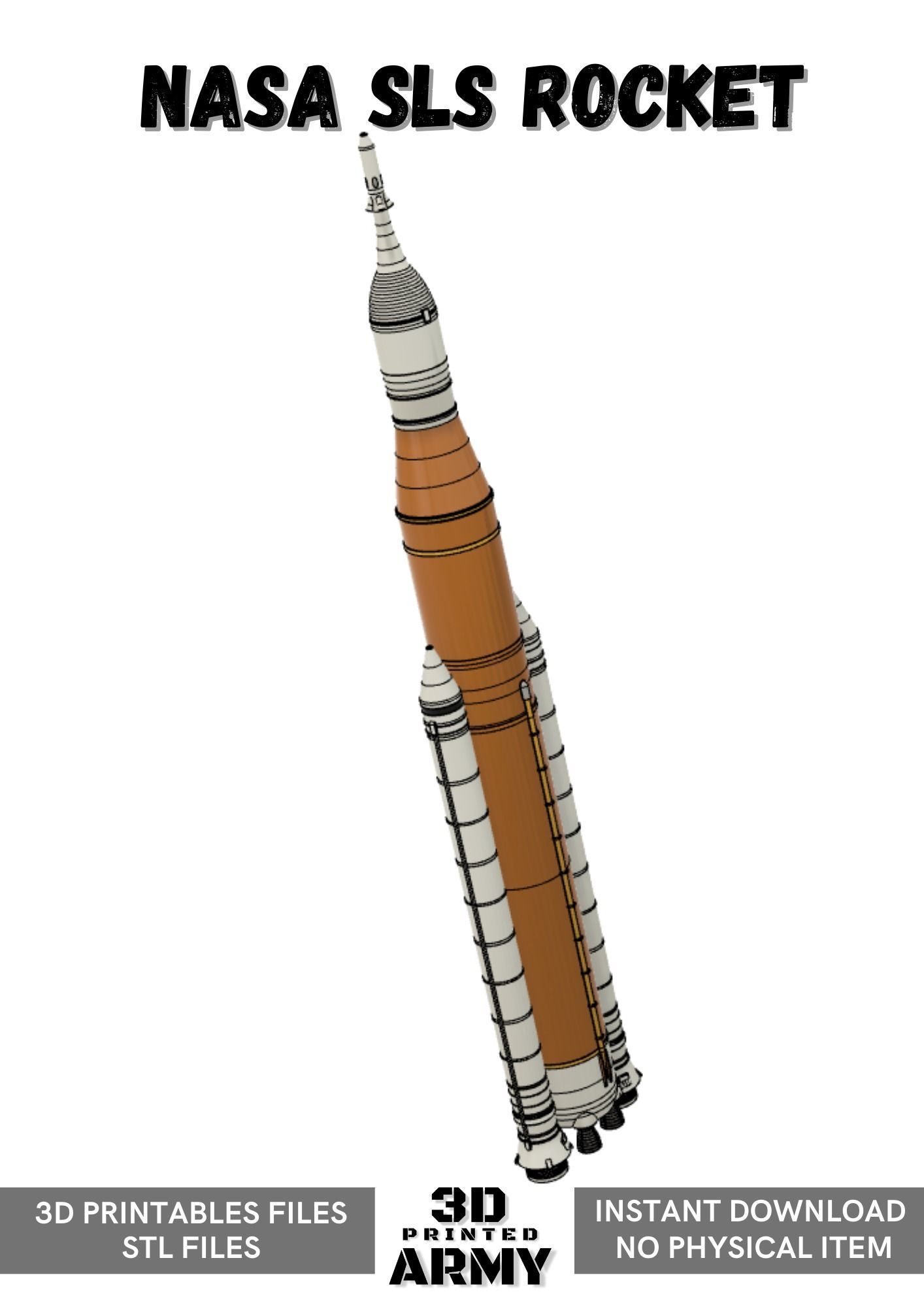 NASA SLS - STL files of the 3D printed rocket 3D model 3D printable ...
