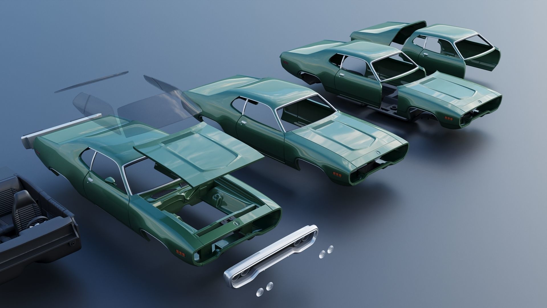 Plymouth Satellite 1971 3D model 3D printable | CGTrader