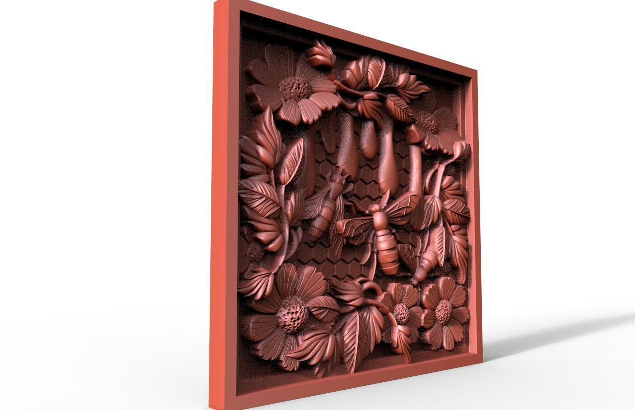 Bee CNC relief 3D model 3D printable | CGTrader