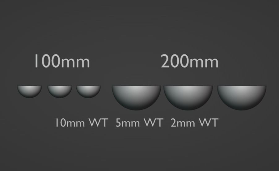 Half sphere bowl dome capsule set slip sand casting 3D model 3D ...