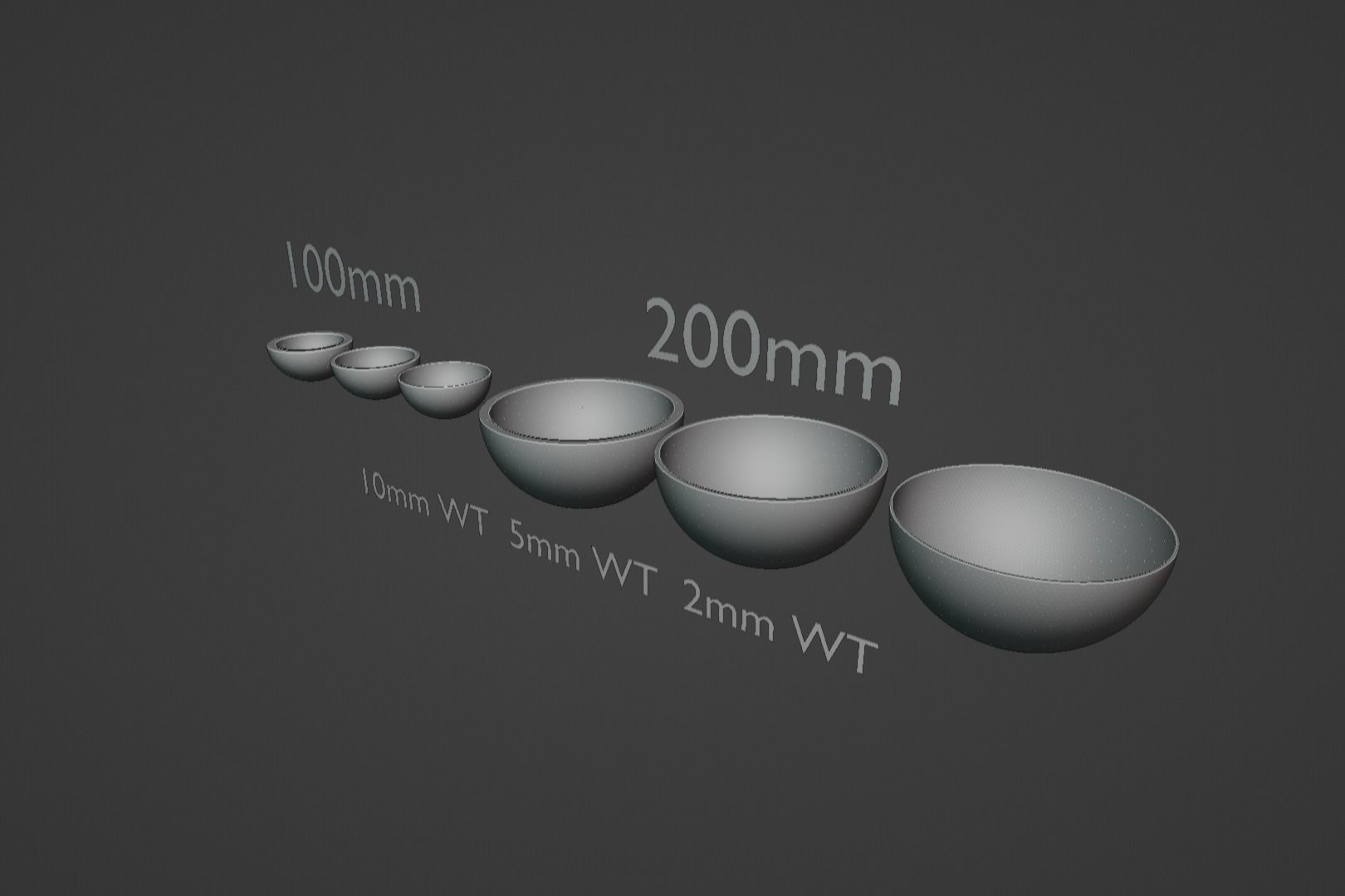 Half sphere bowl dome capsule set slip sand casting 3D model 3D ...