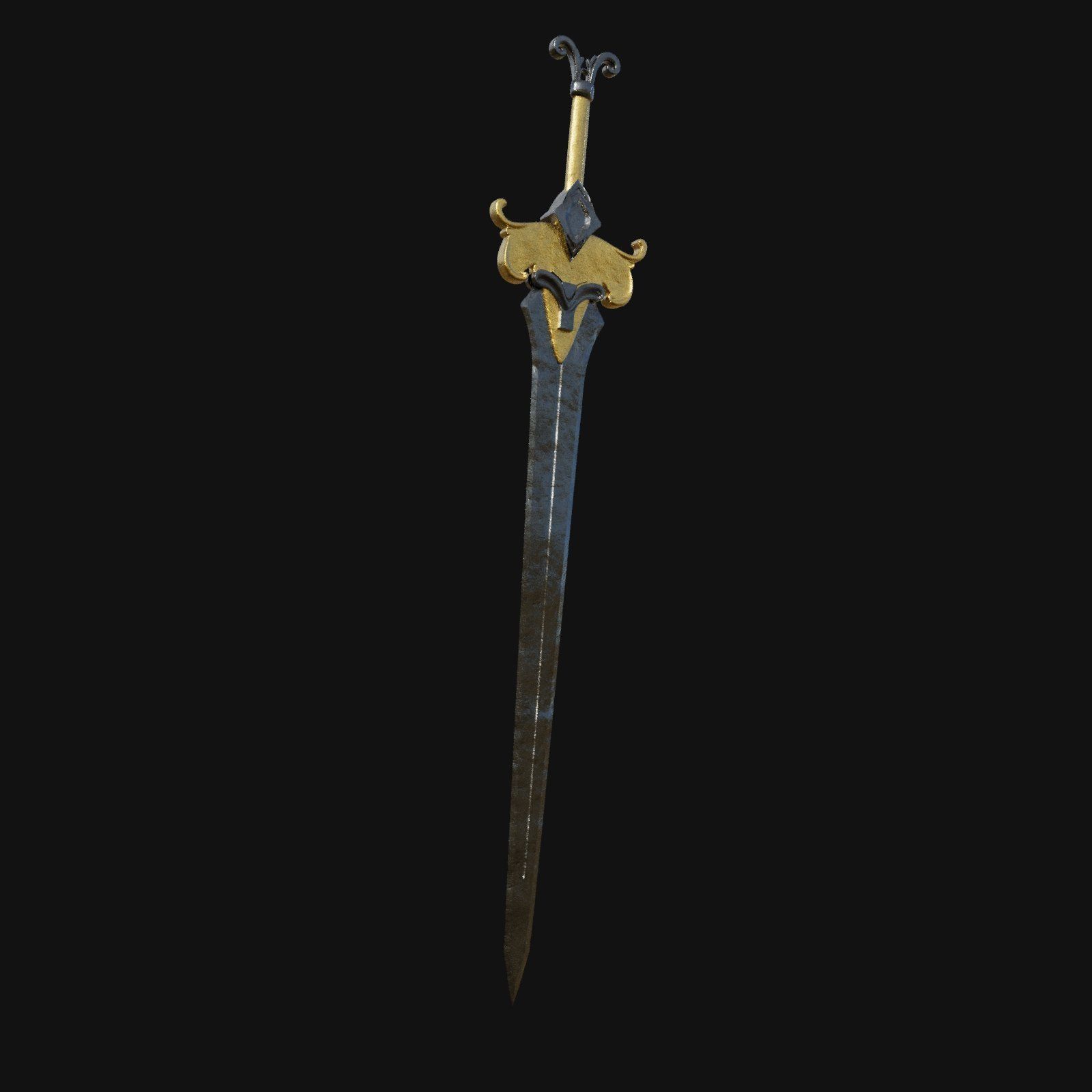 Pixel Paladin Noble 3D Model Sword for Digital Crusaders 3D model ...