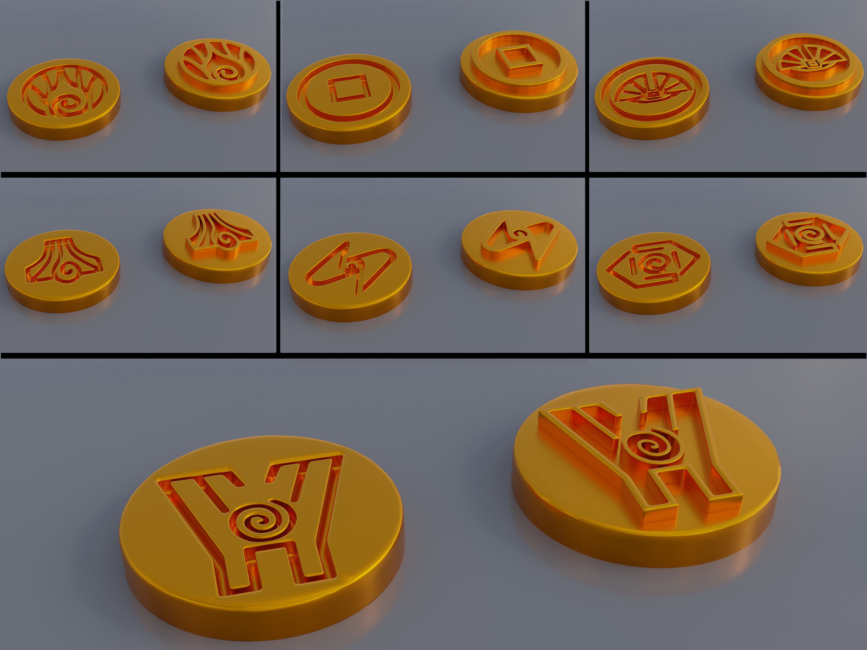 Avatar Elemental Symbols Pack 2 3D model 3D printable | CGTrader
