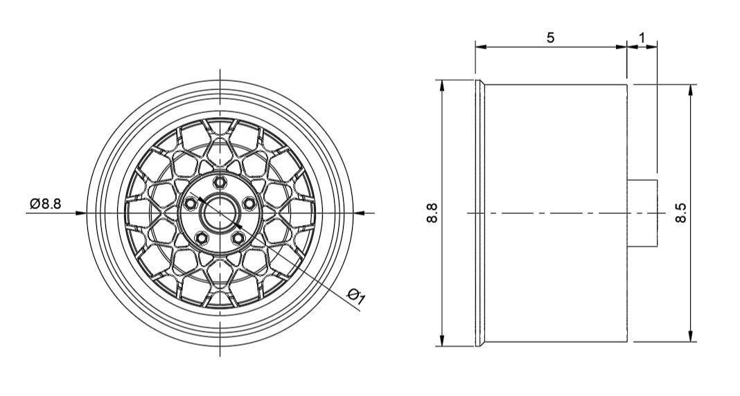 ROTIFORM BTH RIMS FOR DIECAST 64 SCALE 3D model 3D printable | CGTrader